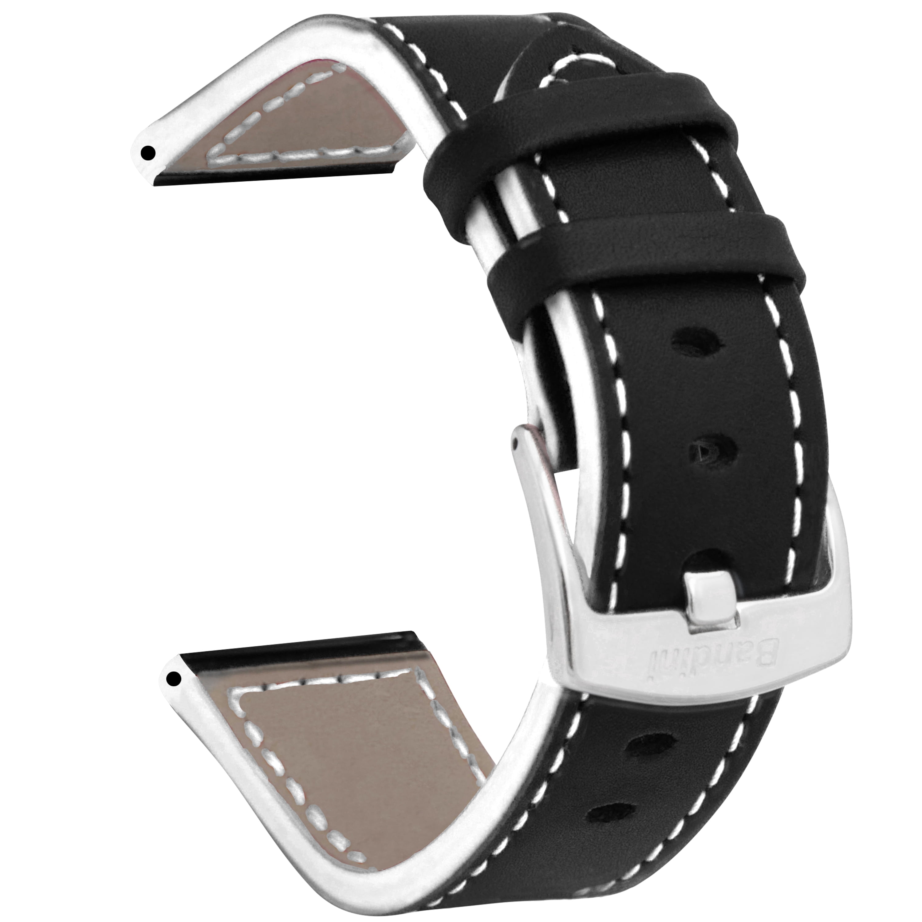 Bandini Mens Aviator Pilot Leather Watch Band - Racing Strap - 24mm ...