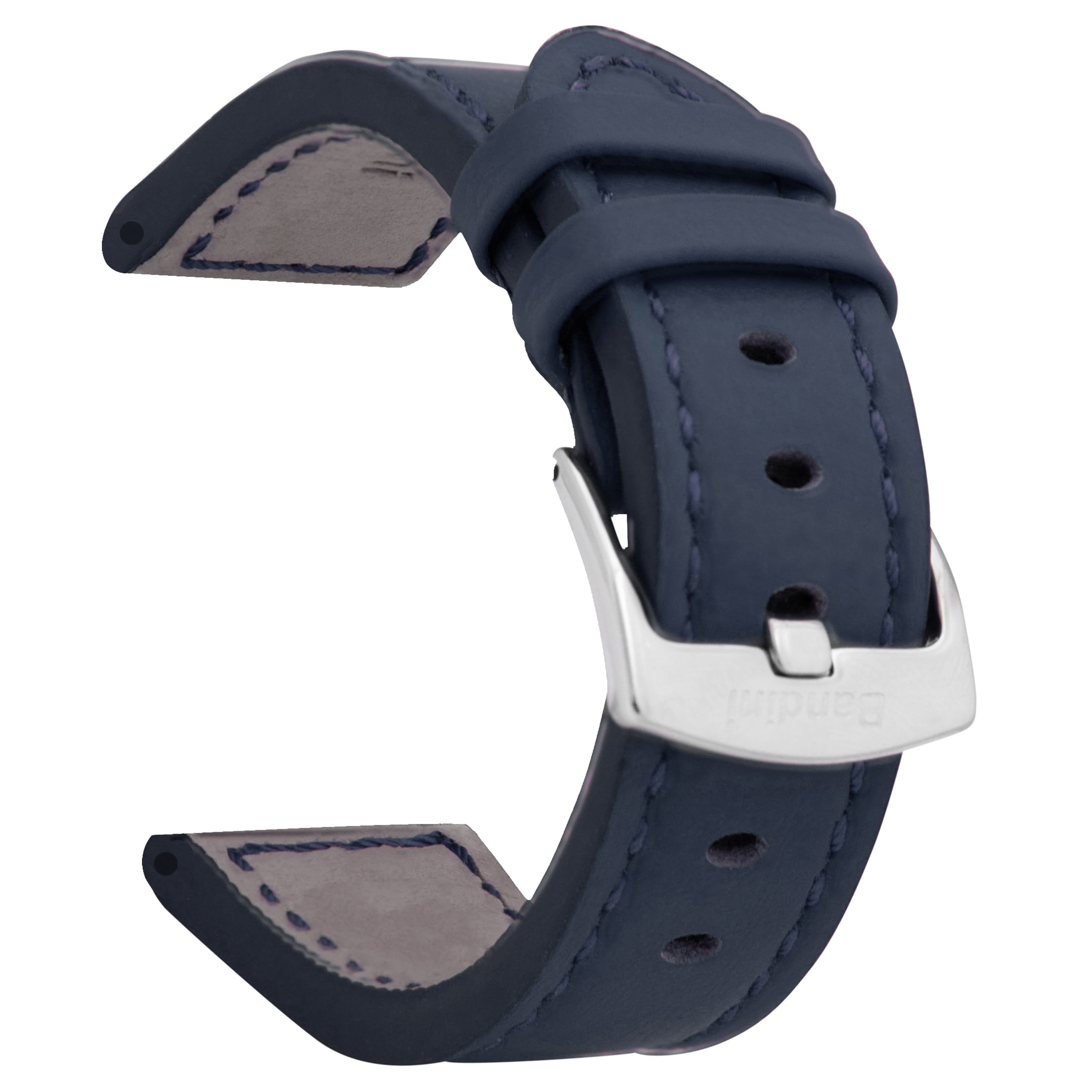 Bandini Mens Aviator Pilot Leather Watch Band - Racing Strap - 24mm ...