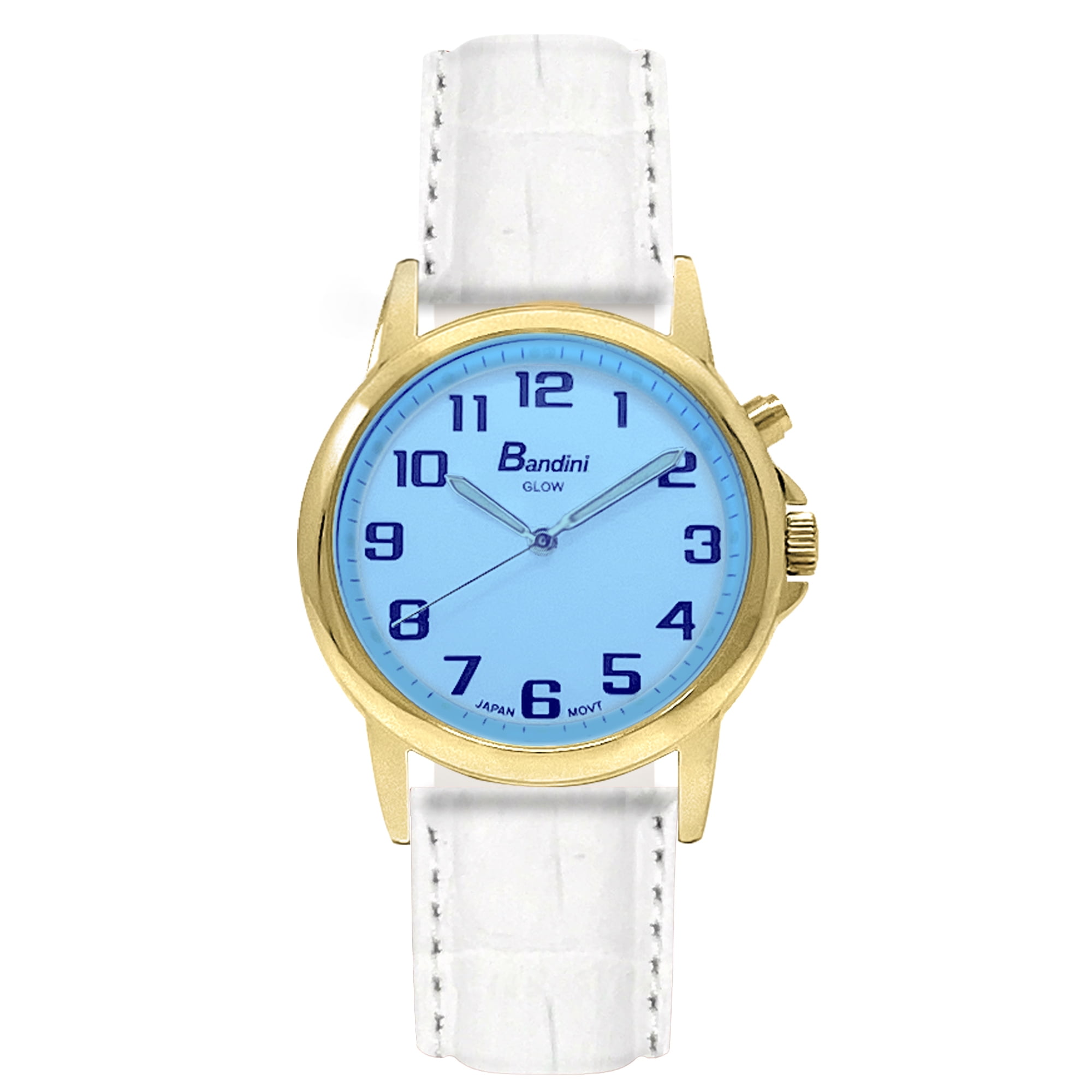 Bandini Mens Glow Watch - Extra Long Alligator Pattern Leather Band ...