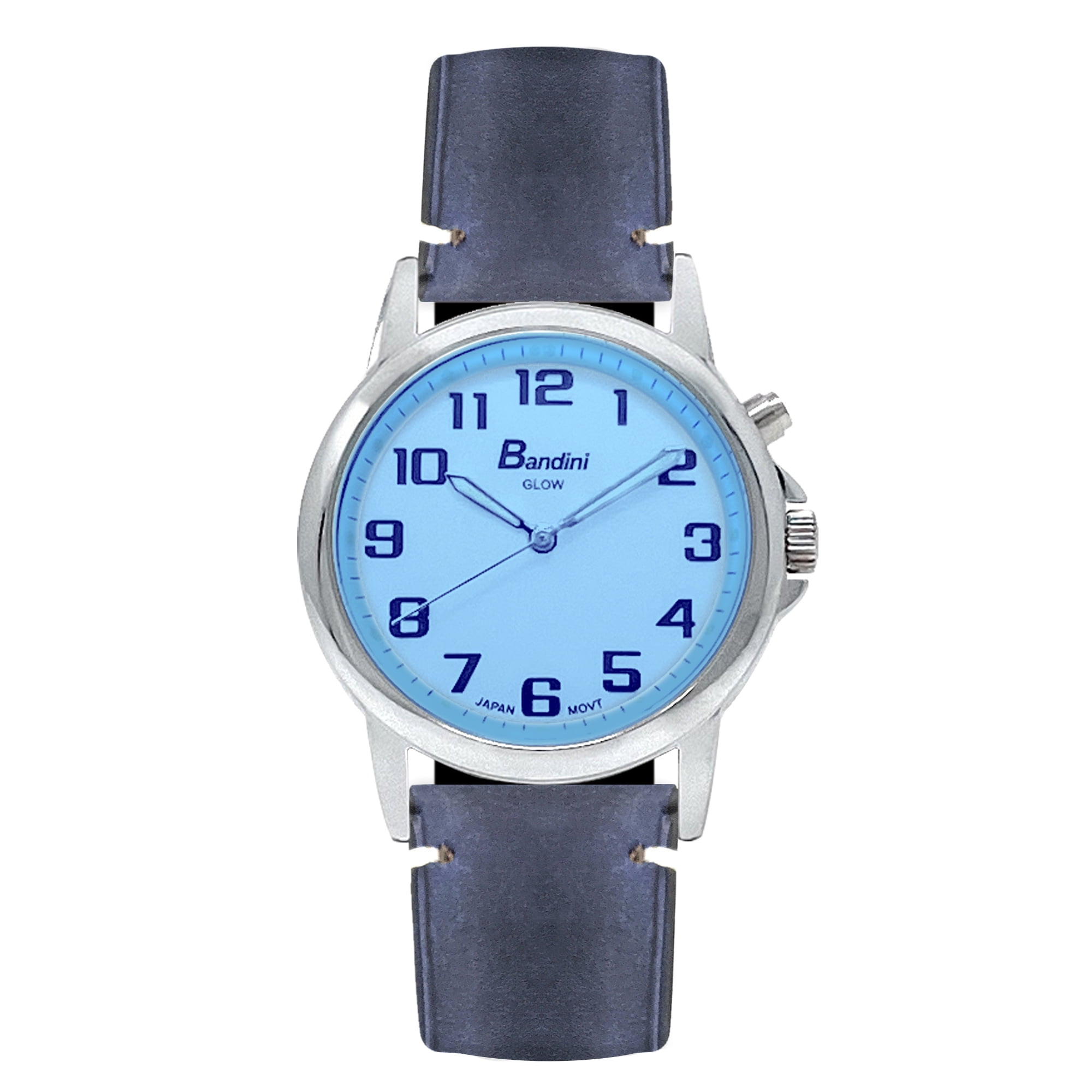 Bandini Mens Glow Watch - Extra Long Leather Band - 38mm Analog Men's ...