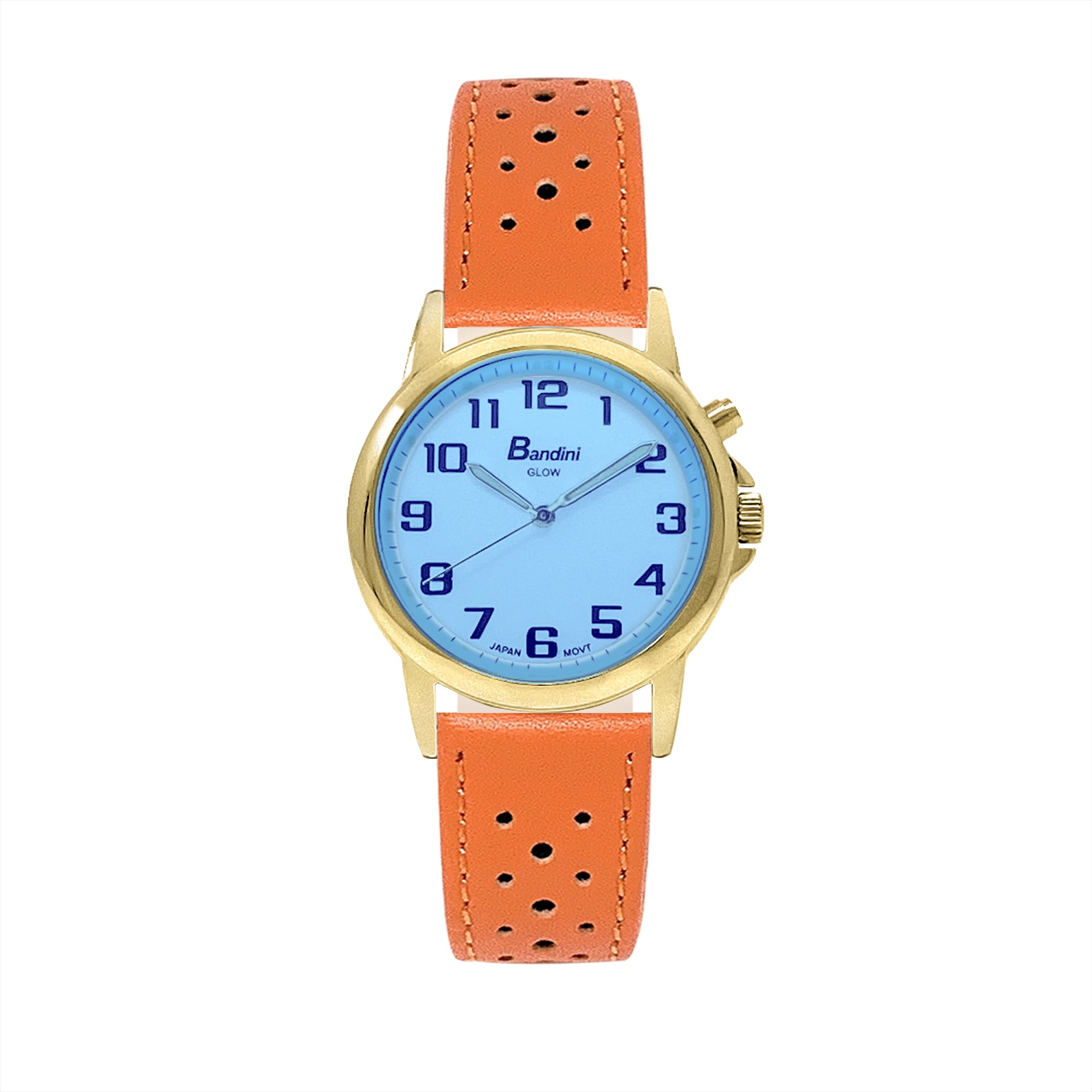 Bandini Mens Glow Watch - Extra Long Leather Rally Strap - 38mm Analog ...