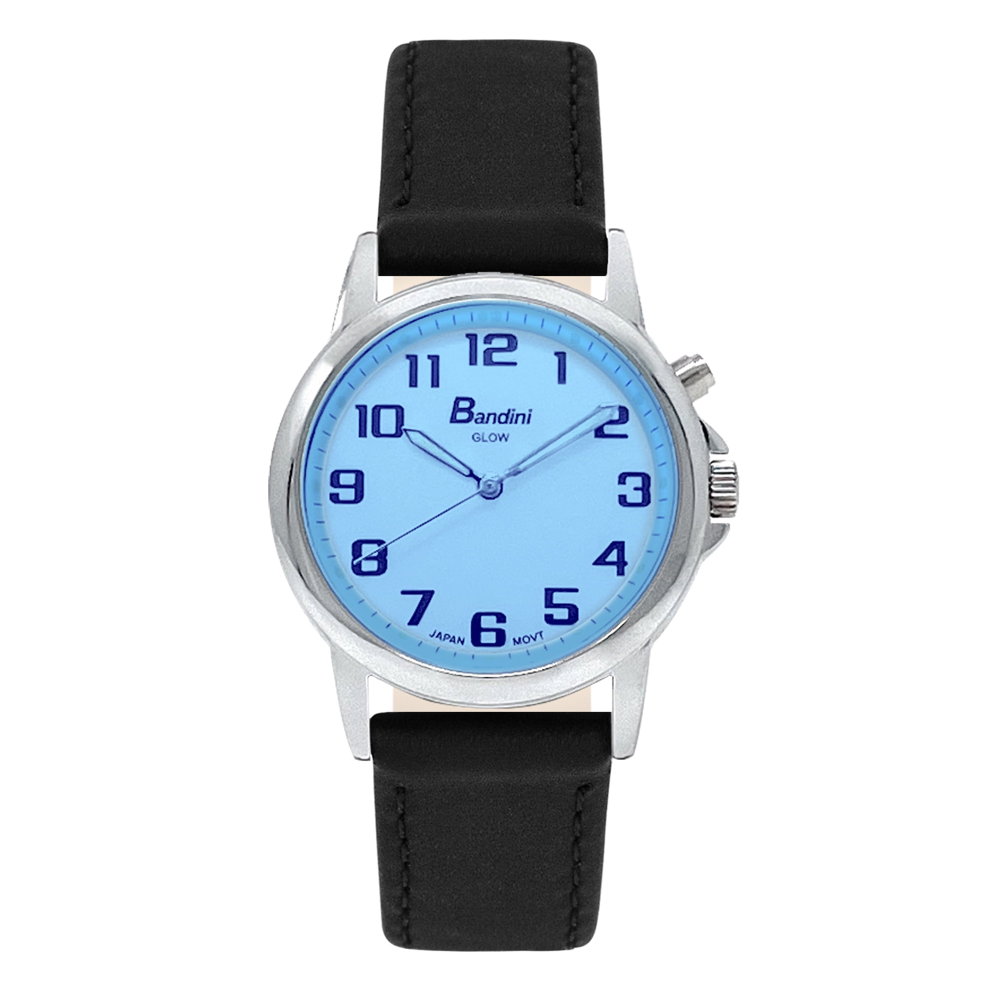 Bandini Mens Glow Watch - Leather Band - 38mm Analog Men's Easy to Read ...