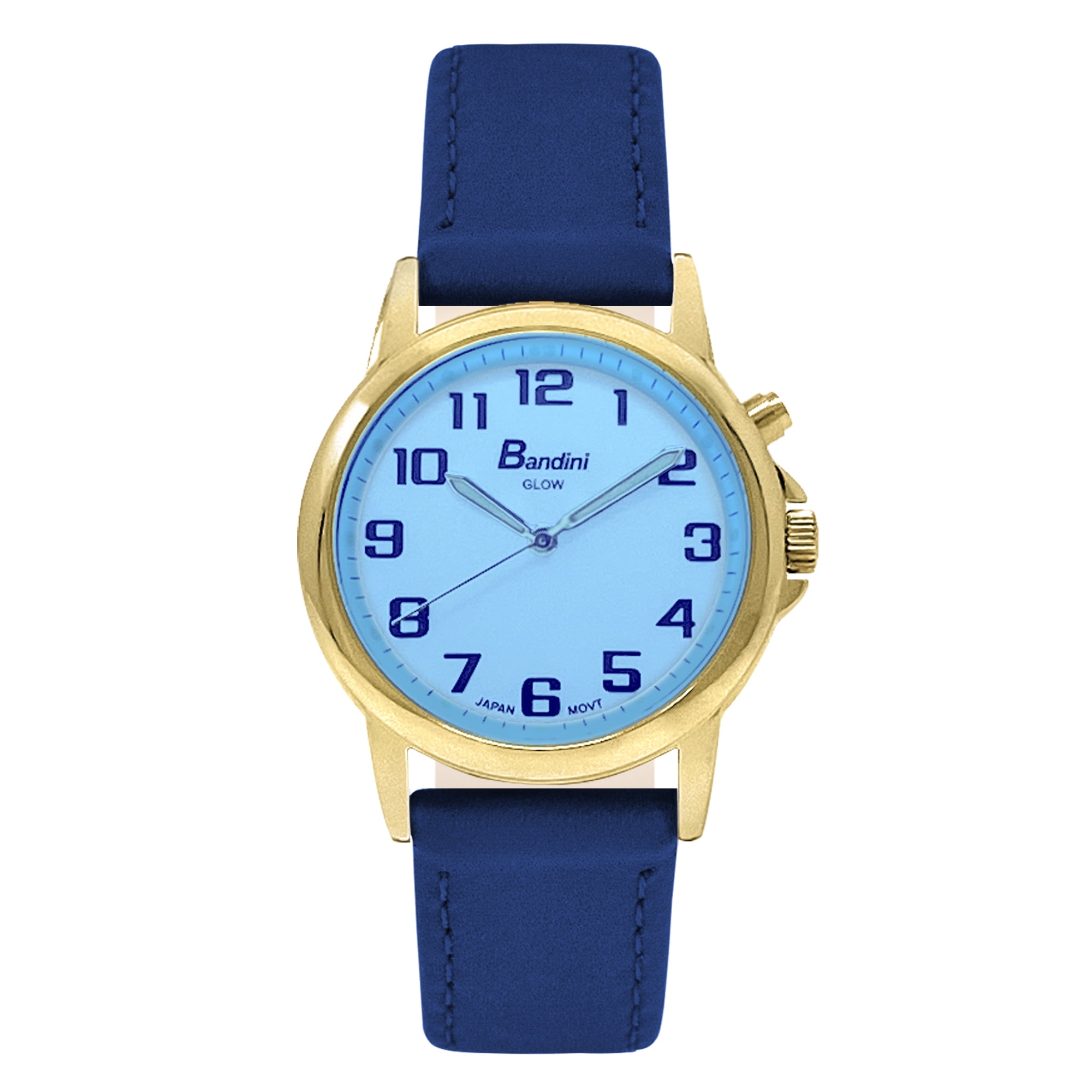Bandini Mens Glow Watch - Leather Band - 38mm Analog Men's Easy to Read ...