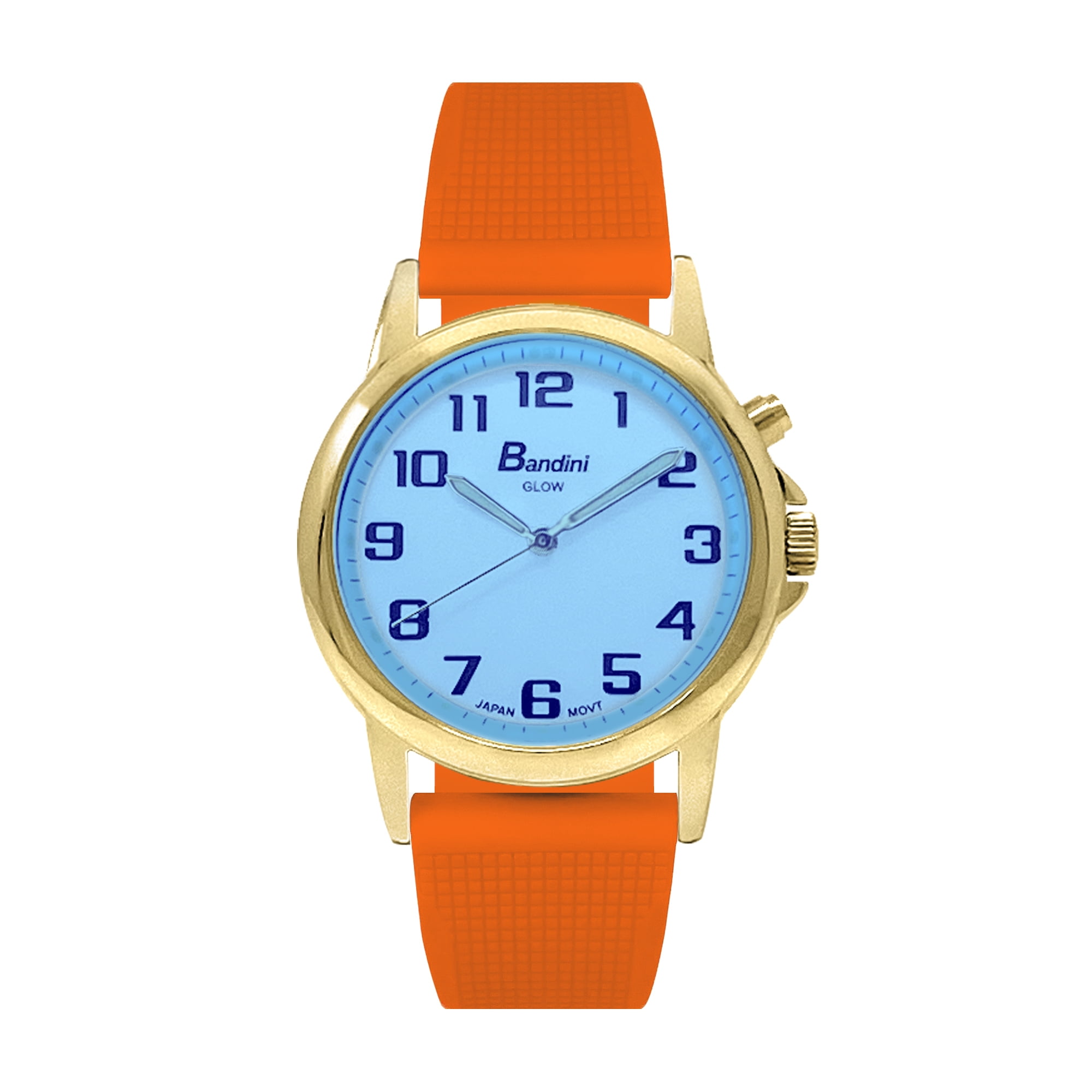 Bandini Mens Glow Watch - Washable Deployment Silicone Band - 38mm ...