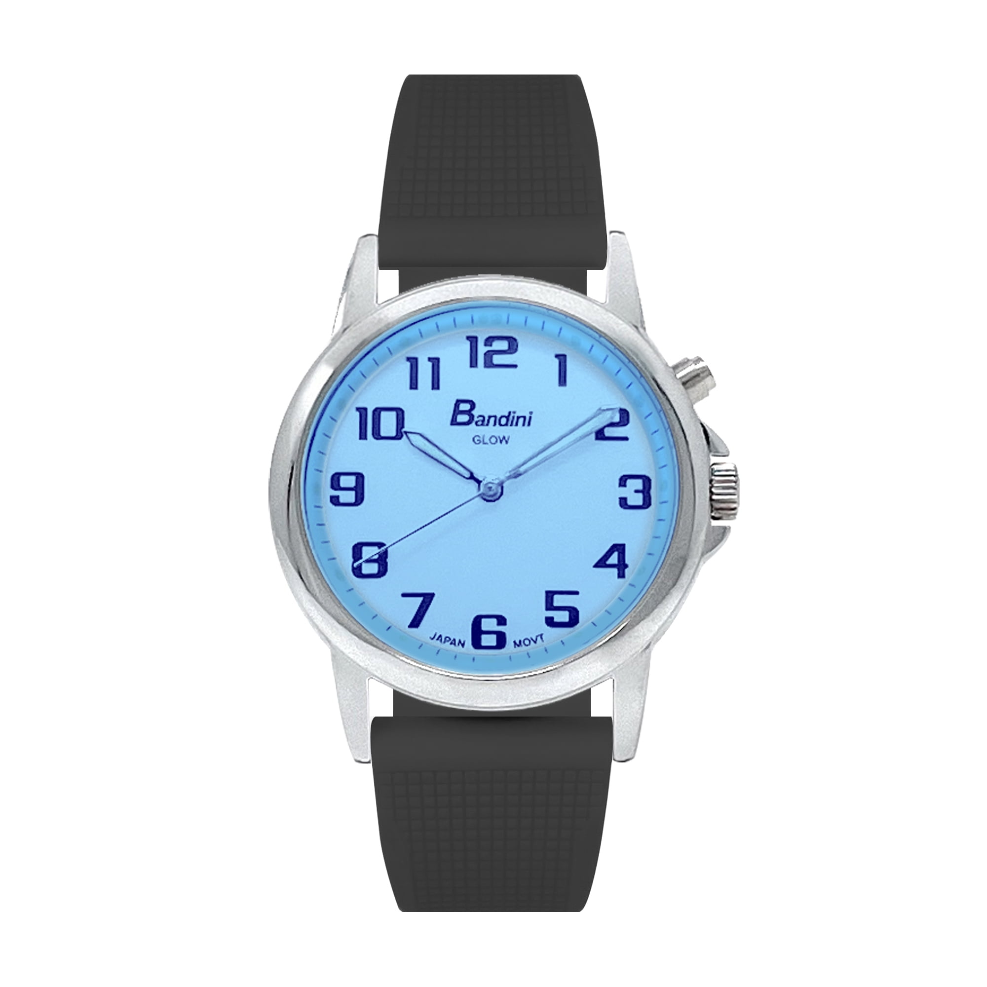 Bandini Mens Glow Watch - Washable Deployment Silicone Band - 38mm ...