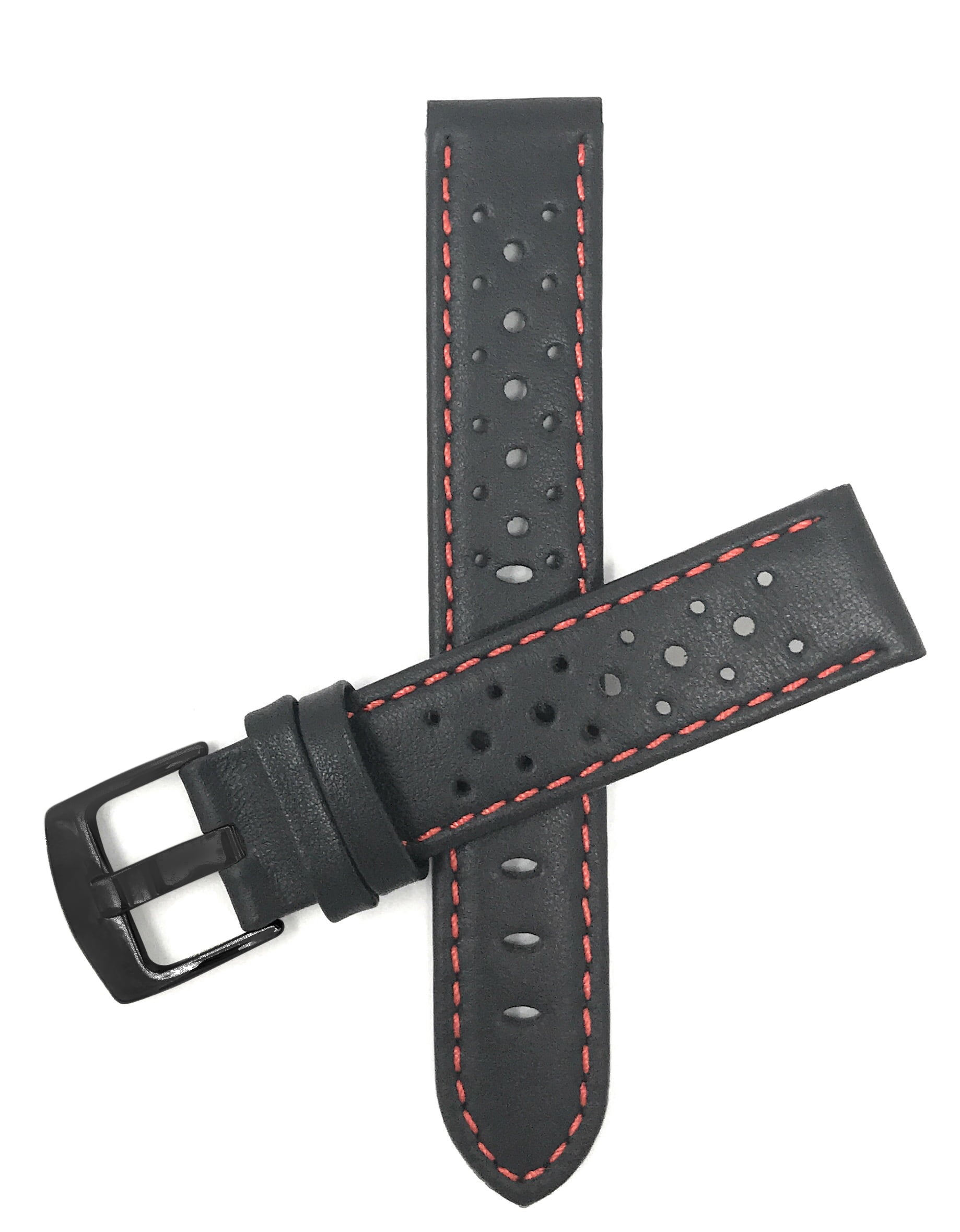 Bandini Mens Leather Rally Strap - Breathable Perforated Racing Watch ...