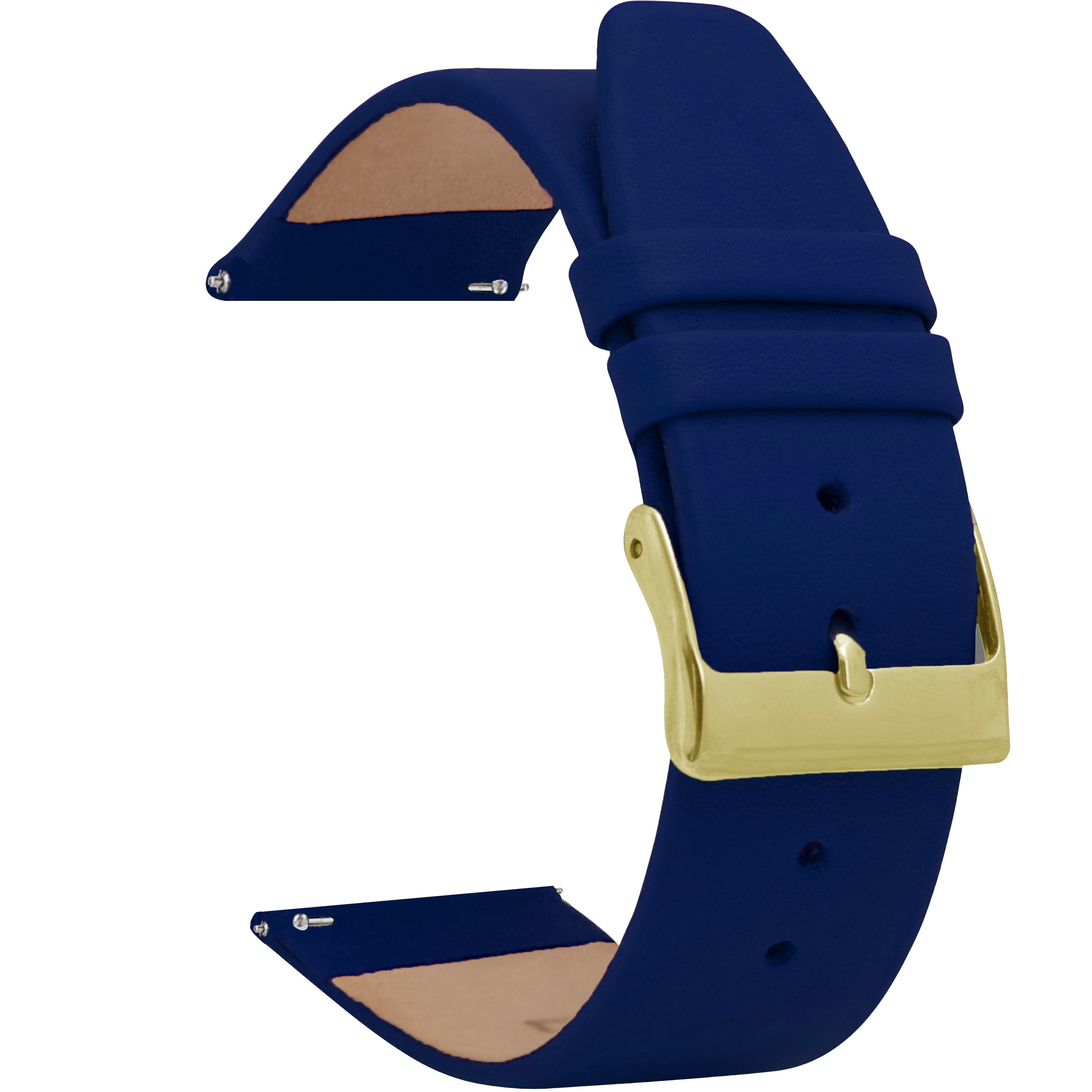 Bandini Quick Release Leather Watch Band - Royal Blue - Classic - Slim ...