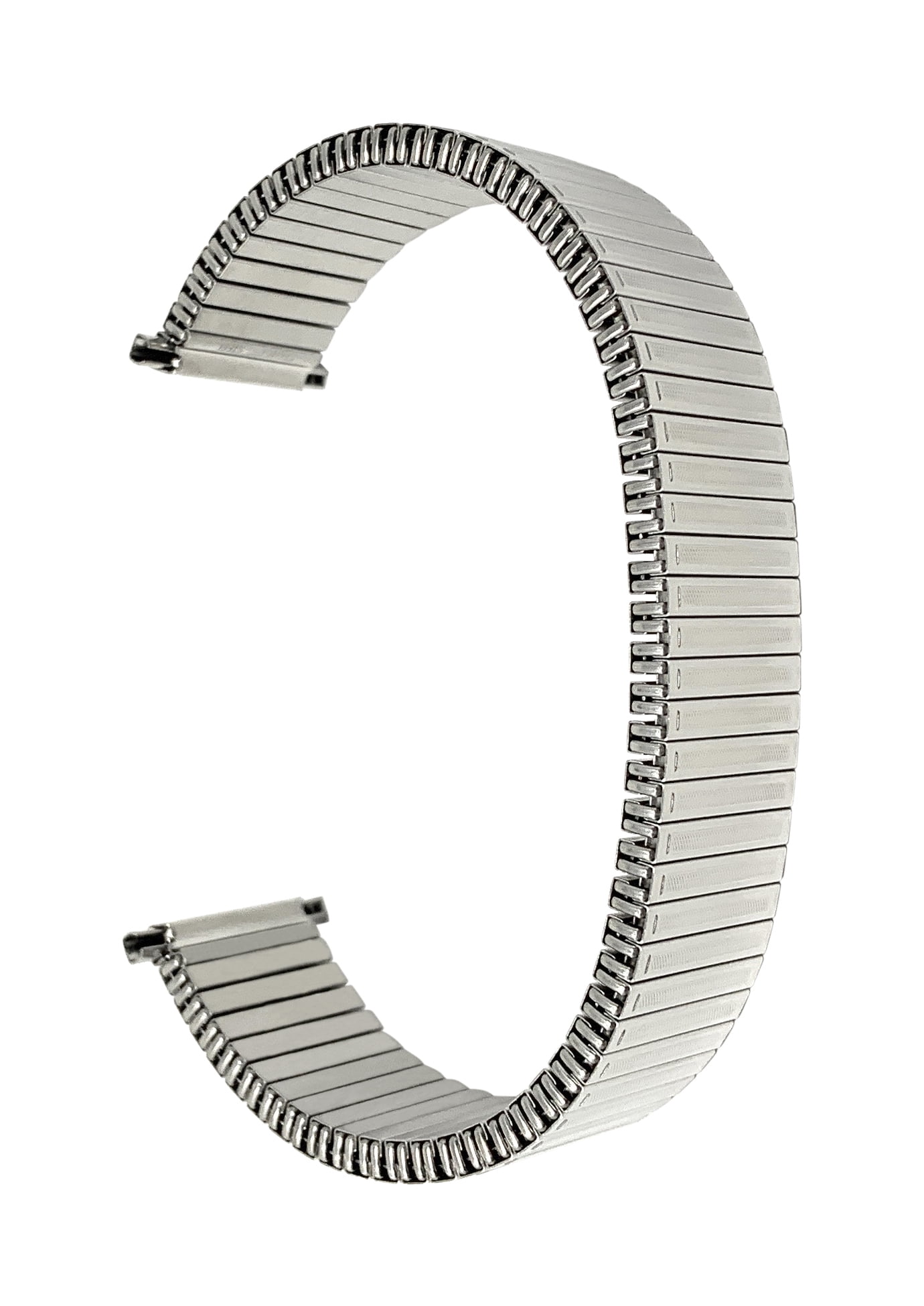 Bandini Silver Tone Mens 19mm Stainless Steel Stretch Metal Replacement ...