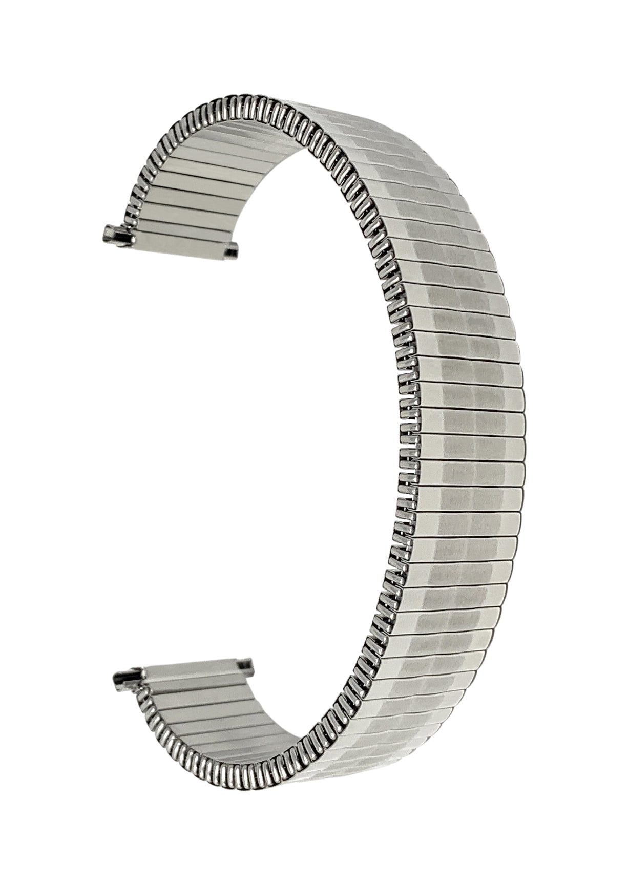 Bandini Silver Tone Mens 20mm Stainless Steel Stretch Metal Replacement ...