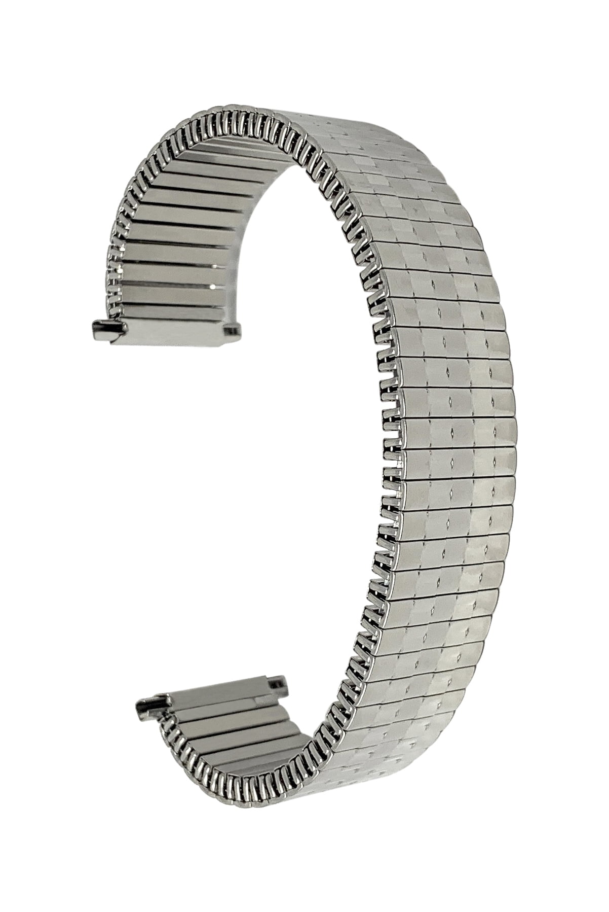 Bandini Silver Tone Mens 22mm Stainless Steel Stretch Metal Replacement ...