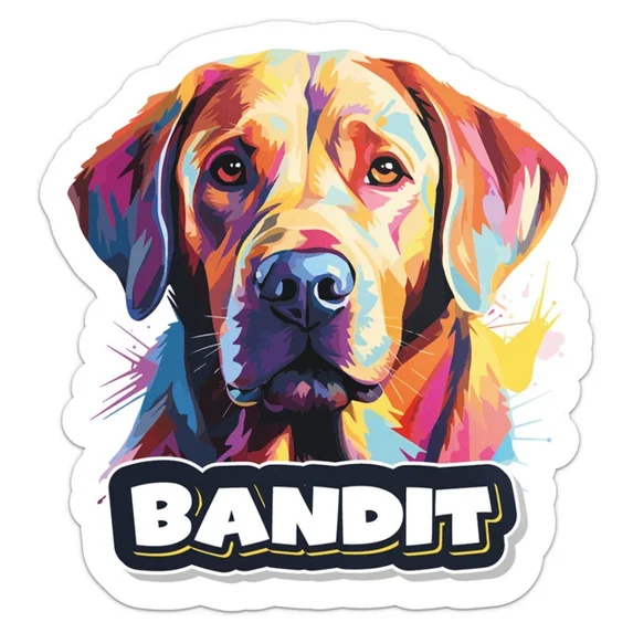 Bandit Labrador Dog Sticker Phone Decal Water Bottle Stickers Car ...