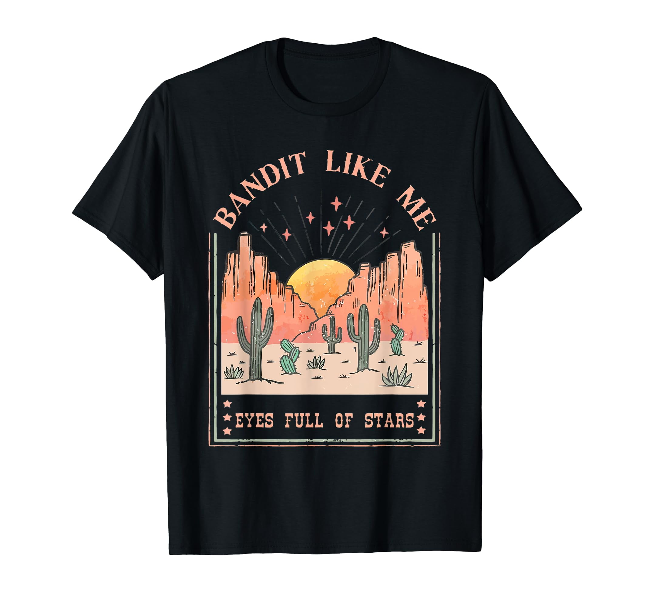Bandit Like Me Eyes Full Of Stars T-Shirt Black Tee - Walmart.com