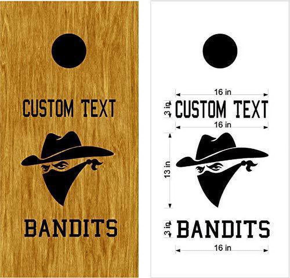 Bandits Mascot Decals for Cornhole Toss Game - Sports Team Stickers ...