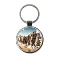 Bandits Riding Hard Old West Cowboys Western Metal Round Keychain ...