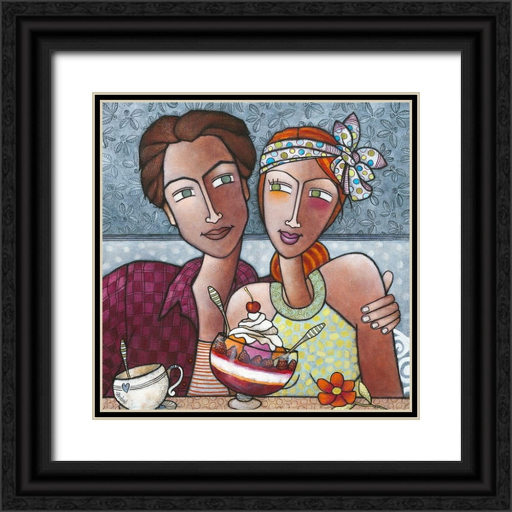 Bandiziol, Geraldine 20x20 Black Ornate Wood Framed with Double Matting ...