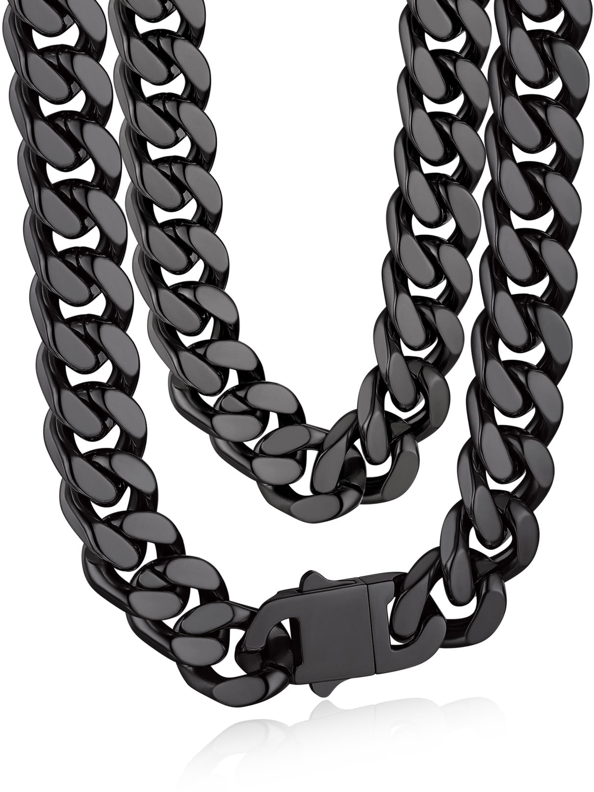 Bandmax 12MM Stainless Steel Mens Chain Necklaces Miami Cuban Link ...