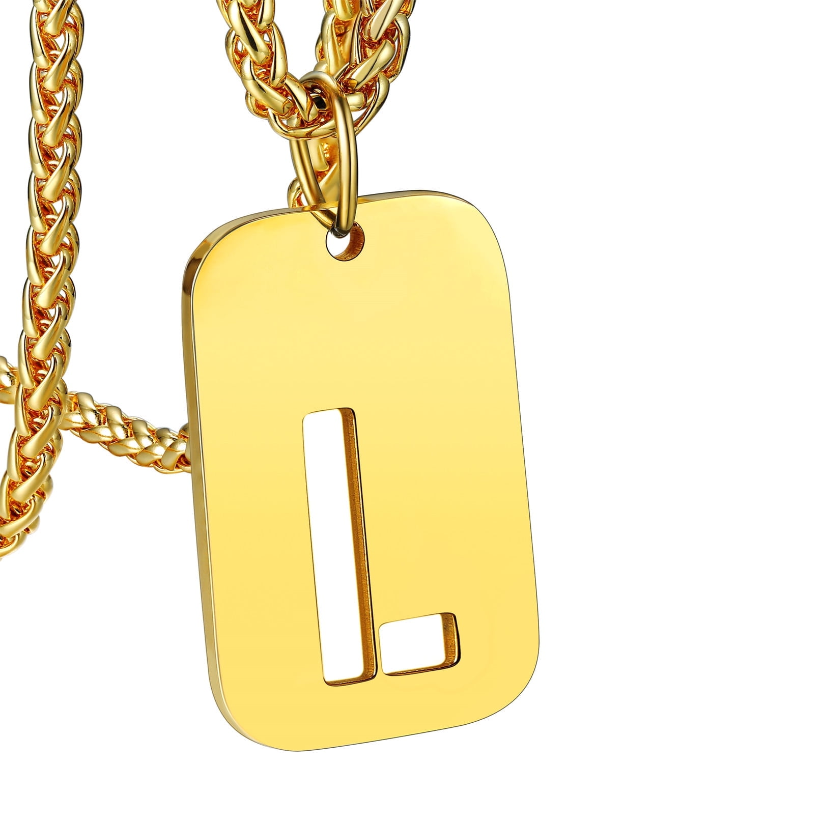 Bandmax 14K Gold Plated Initial Letter Pendant for Men Women 26 ...