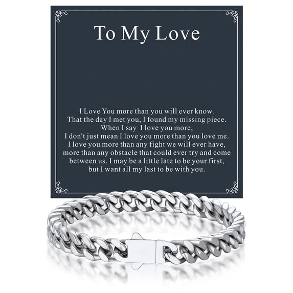 Bandmax 7MM Cuban Chain Bracelet for Men 8.3" Stainless Steel Hand ...