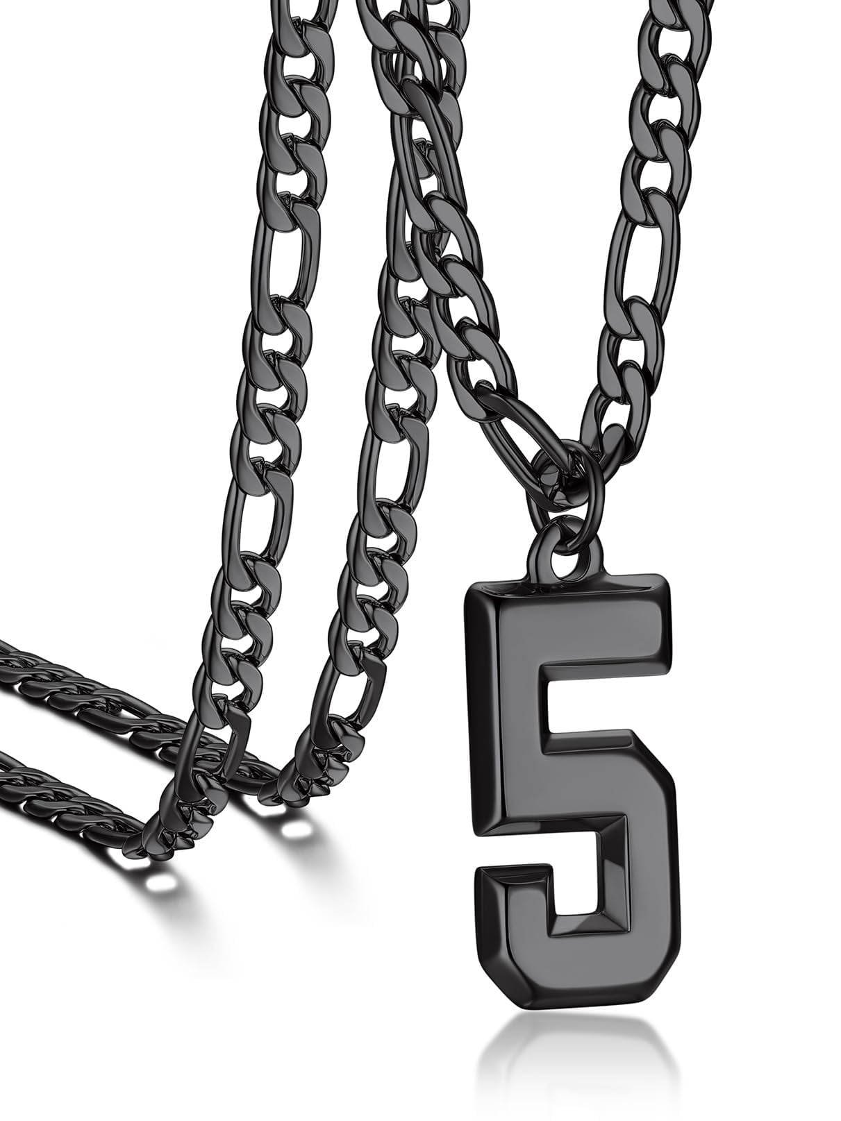 Bandmax Men Sport Number Pendant Necklaces Stainless Steel Black Metal ...