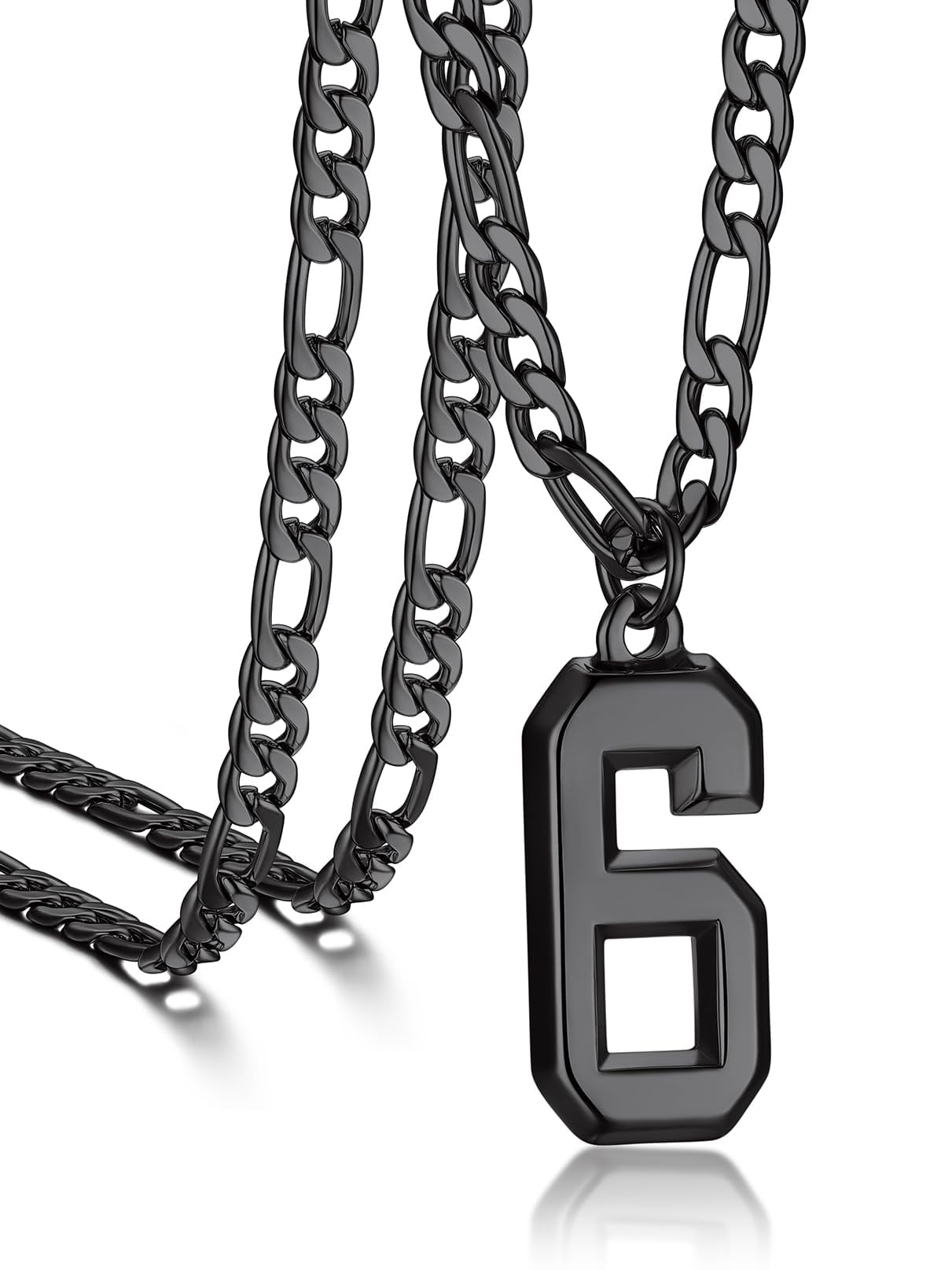 Bandmax Men Sport Number Pendant Necklaces Stainless Steel Black Metal ...