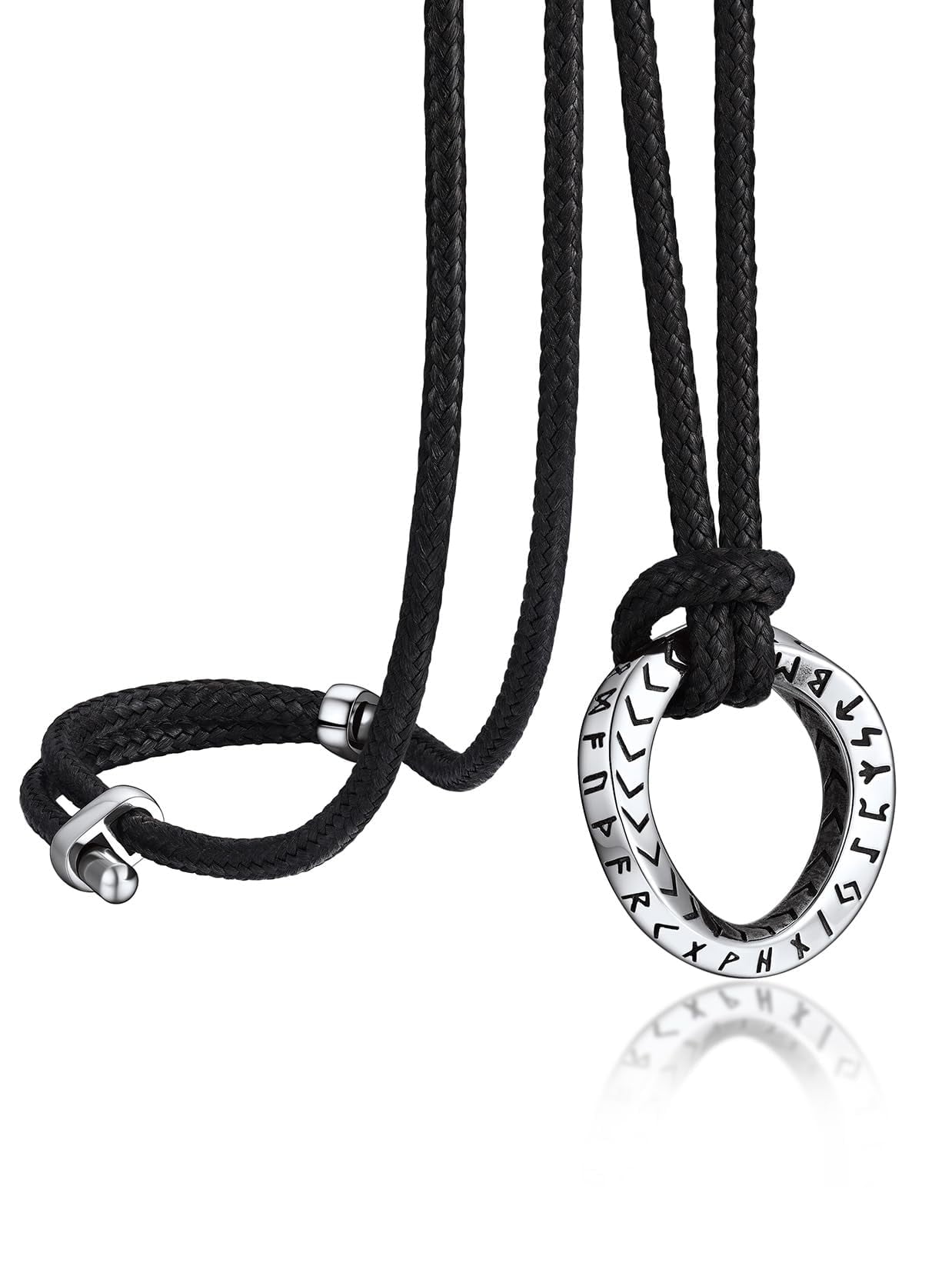 Bandmax Mobius Round Pendant Necklace for Men Women Viking Runes Design ...