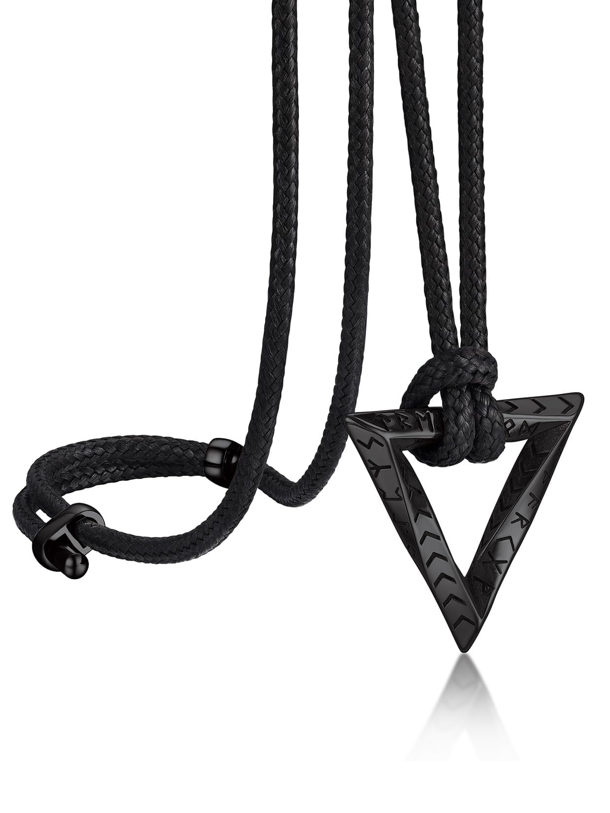 Bandmax Mobius Triangle Black Pendant Necklace for Men Women Viking ...