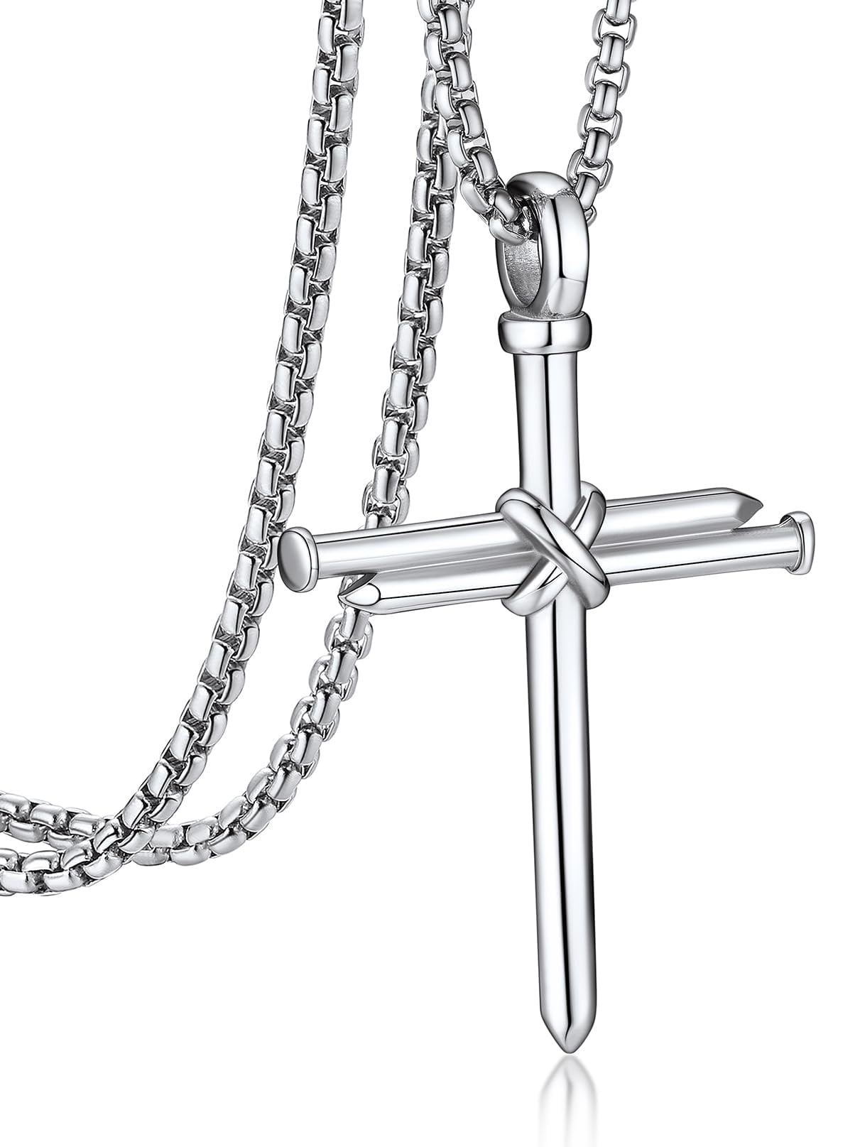 Bandmax Stainless Steel Cross Necklaces for Men for Crucifix Three ...