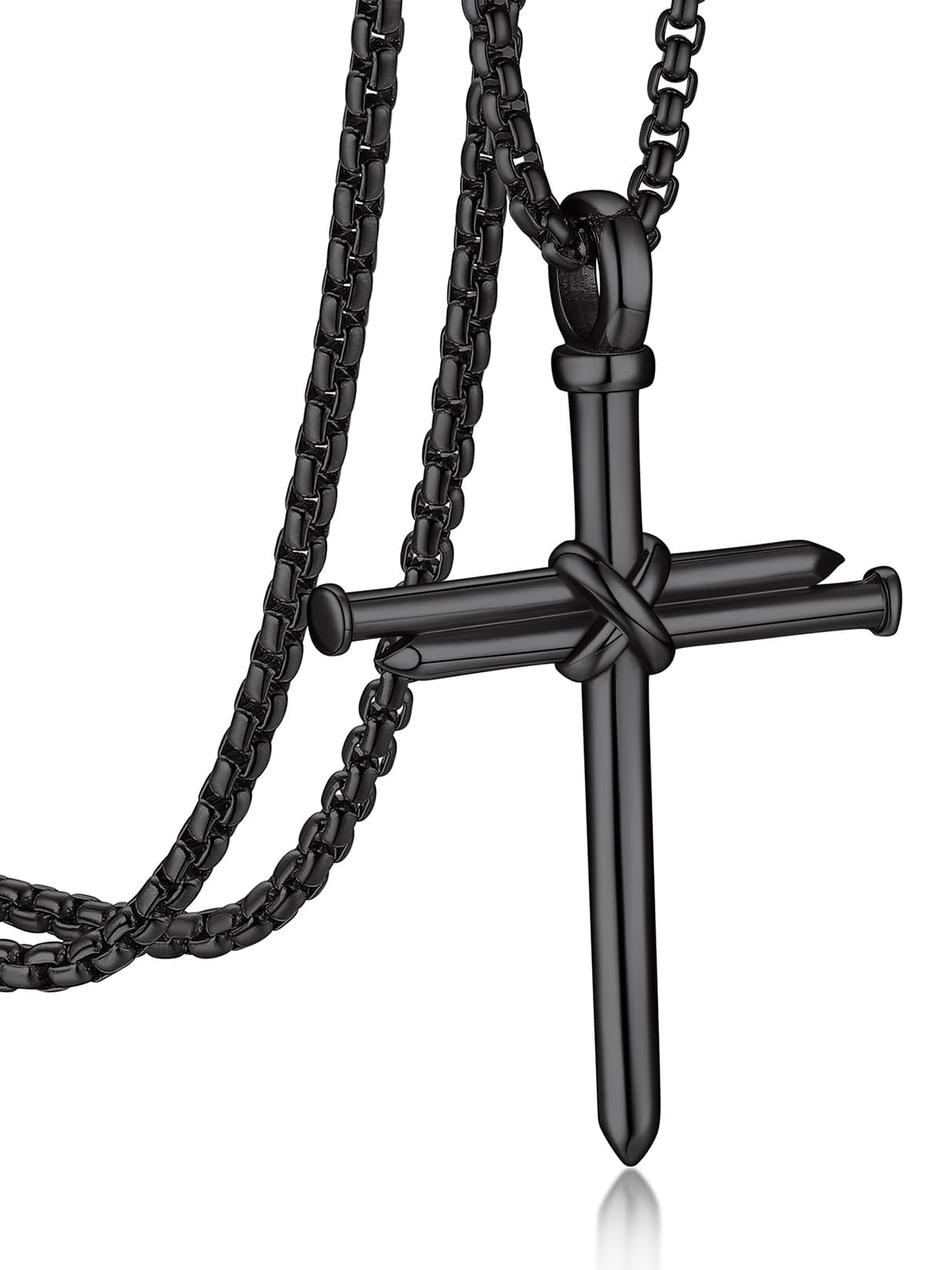 Bandmax Stainless Steel Cross Necklaces for Men for Crucifix Three ...