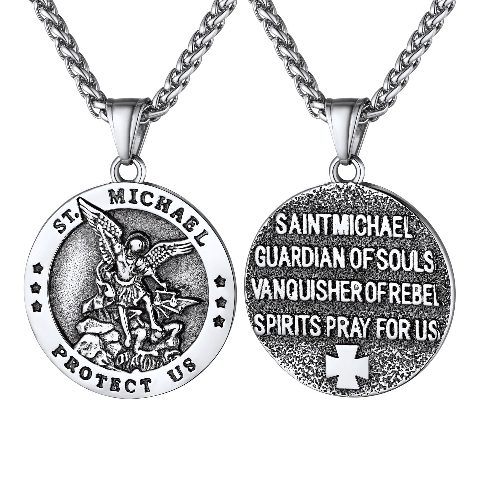 Bandmax Stainless Steel The Archangel Saint Michael Medallion Pendant ...