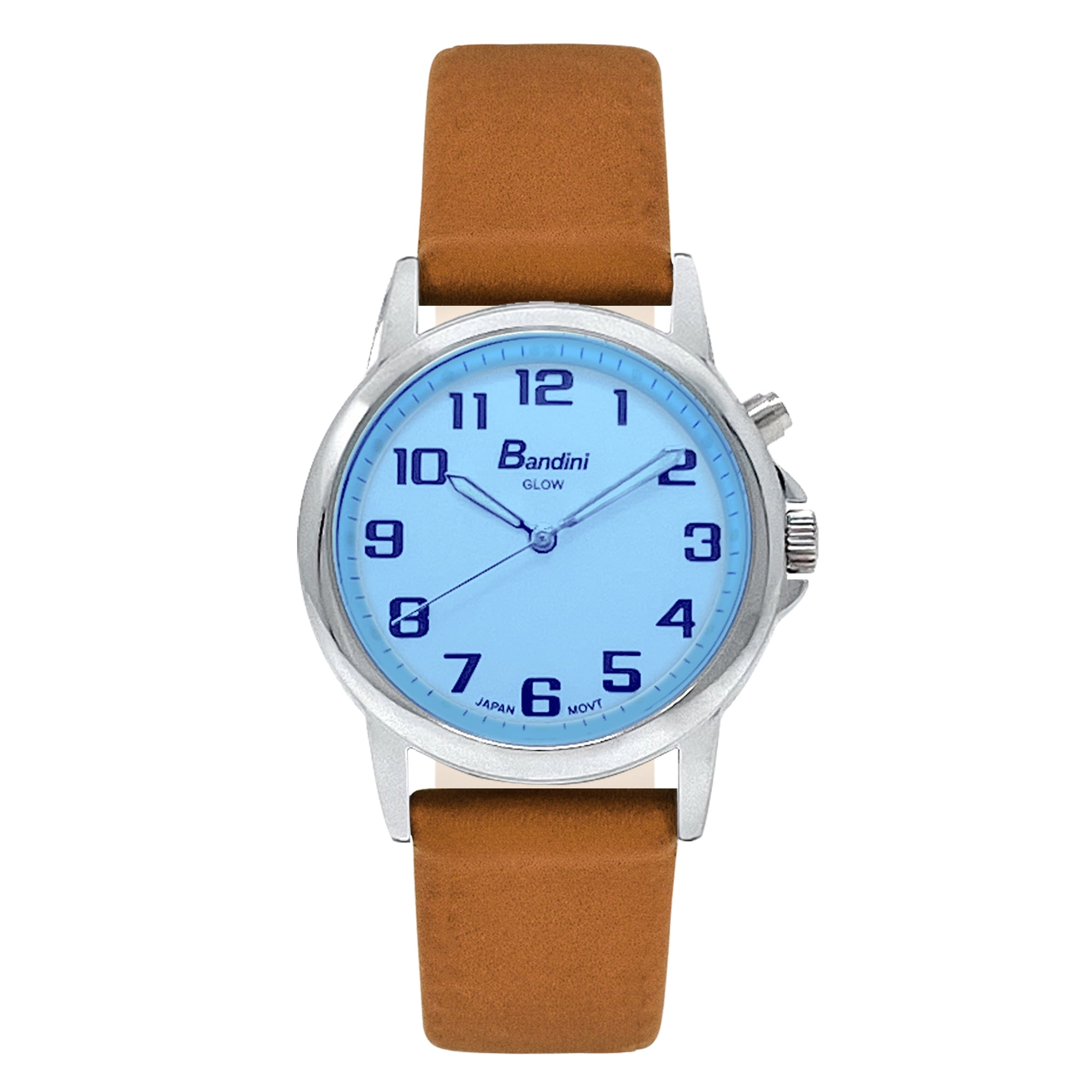 Bandni Mens Glow Watch - Leather Quick Release Band - 38mm Analog Men's ...