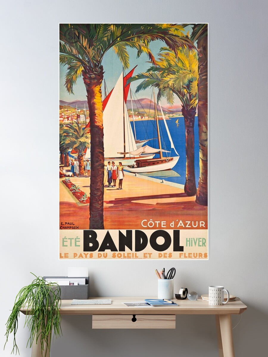 Bandol - E. Paul Champseix - 1930 Poster Wall Art, Modern Wall Decor ...