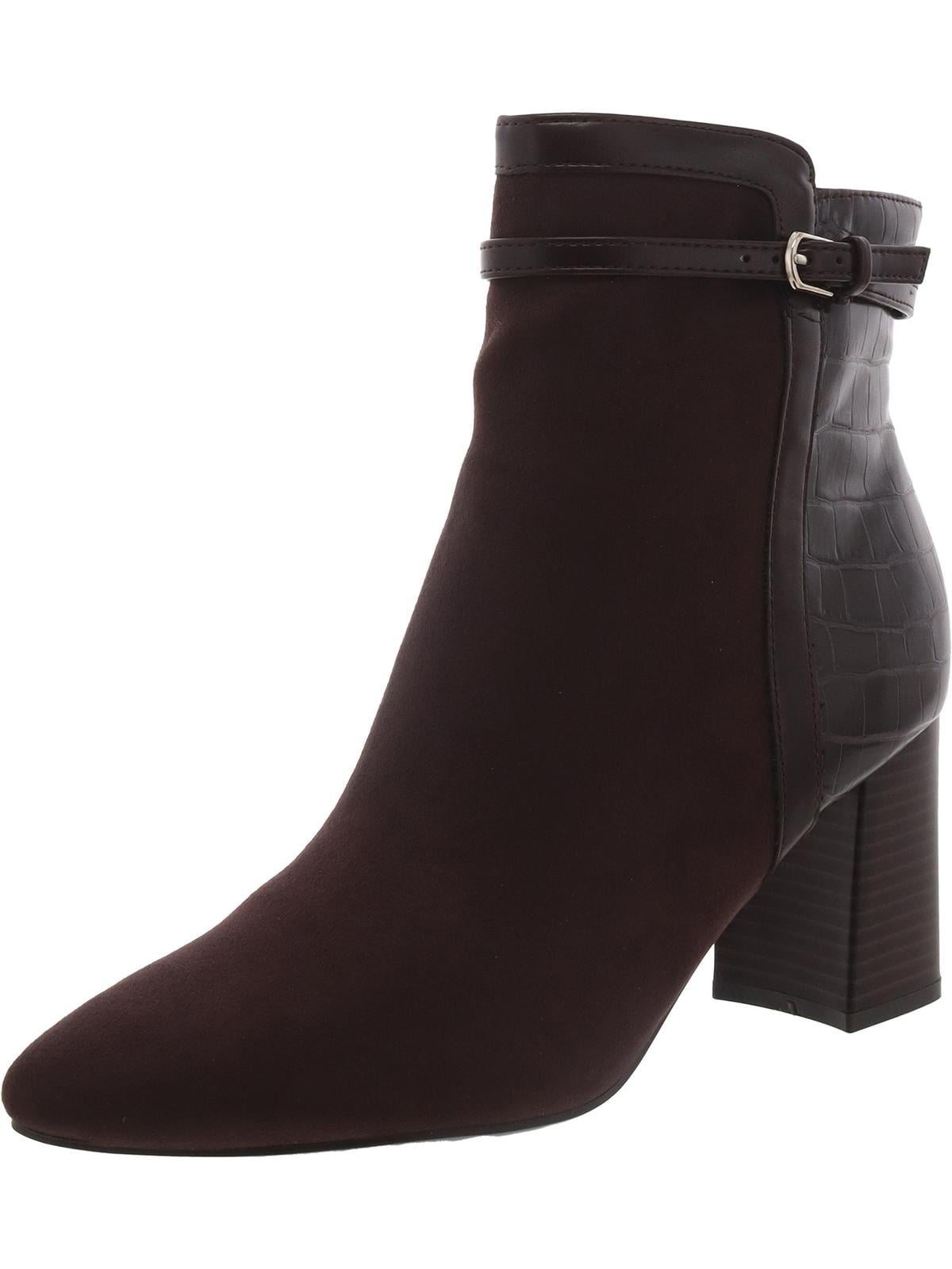 Bandolino Womens Berry 2 Faux Suede Block Heel Ankle Boots - Walmart.com