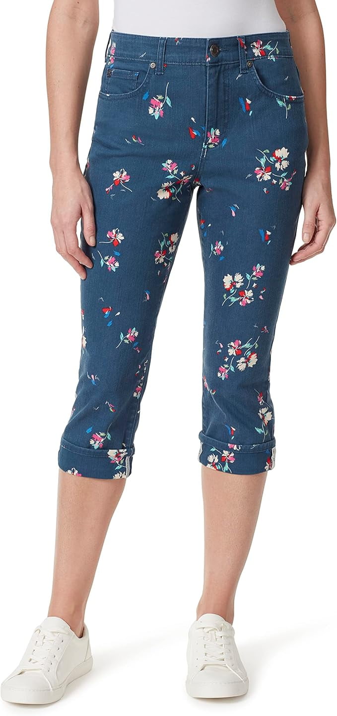 Bandolino Mandie 5 Pocket High Rise, Floral, Capri, Women's - Walmart.com