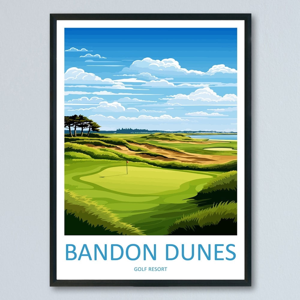 Bandon Dunes Golf Resort Travel Landscape Wall Art Home Decor Office ...