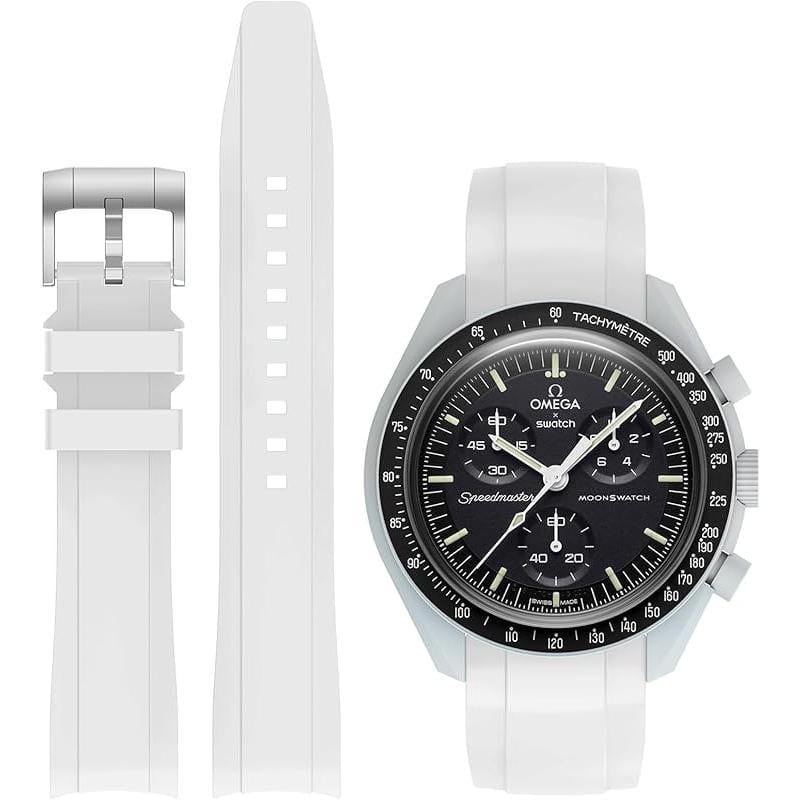 Bands for Moonswatch Watch,Curved No Gap Silicone Strap,Compatible with ...