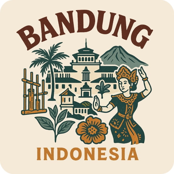 Bandung Indonesia Keepsakes Souvenir Vinyl Sticker – Destination Travel ...