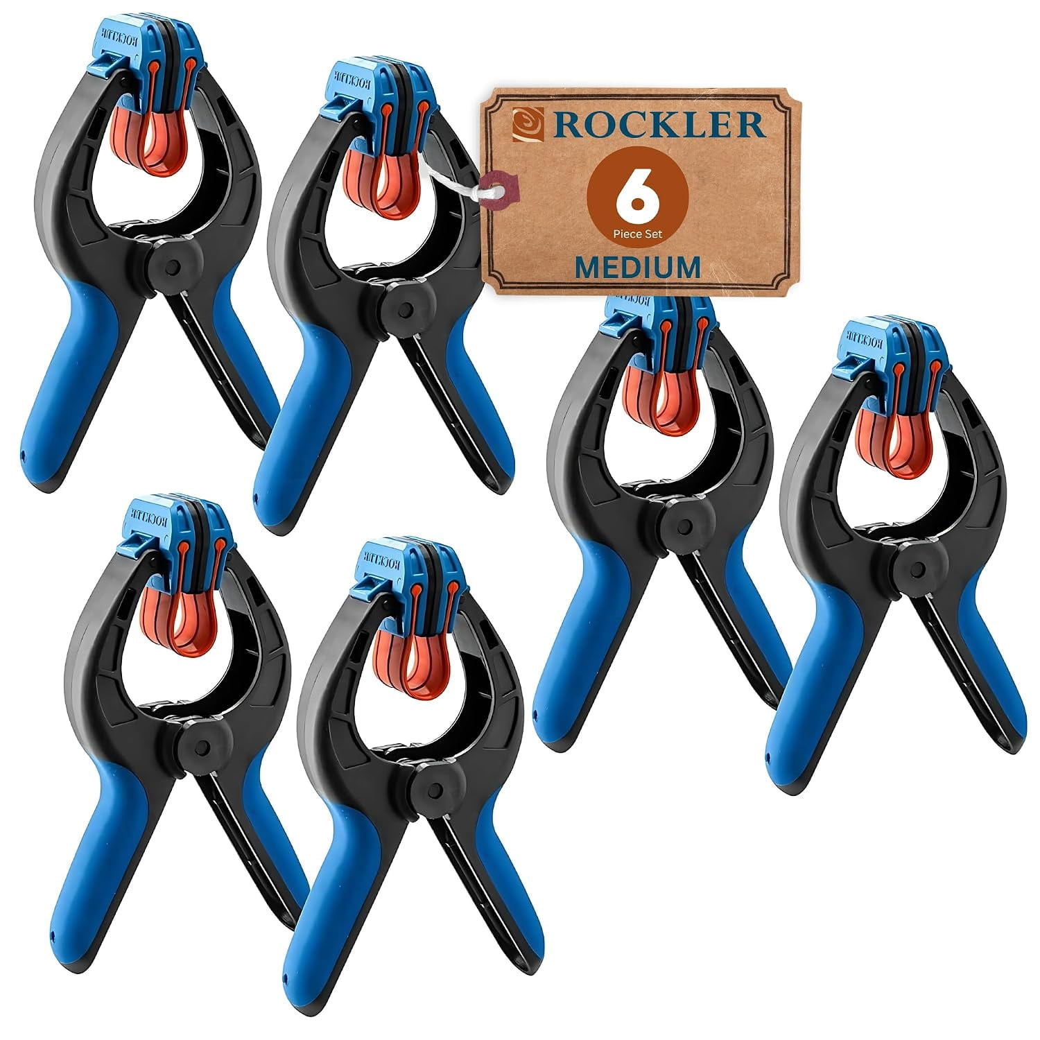Bandy Spring Clamps (3-Pair) Easy Squeeze Band Clamps for Thinner Stock ...