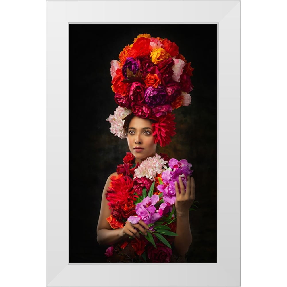 Banerjee, Nilendu 16x24 White Modern Wood Framed Museum Art Print Titled - Flower Queen ...