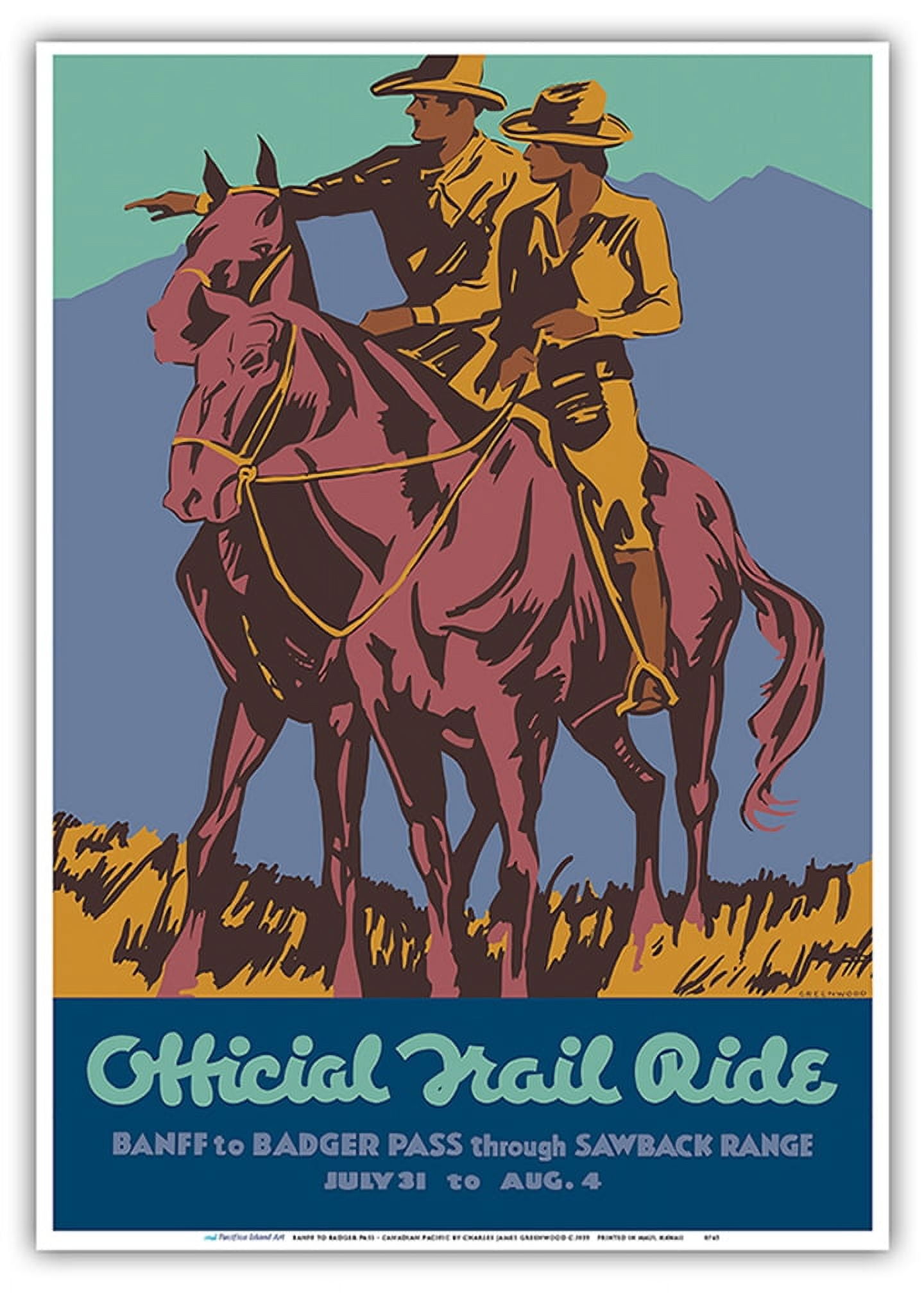 Banff to Badger Pass Trail Ride - Canadian Pacific Railway - Vintage ...