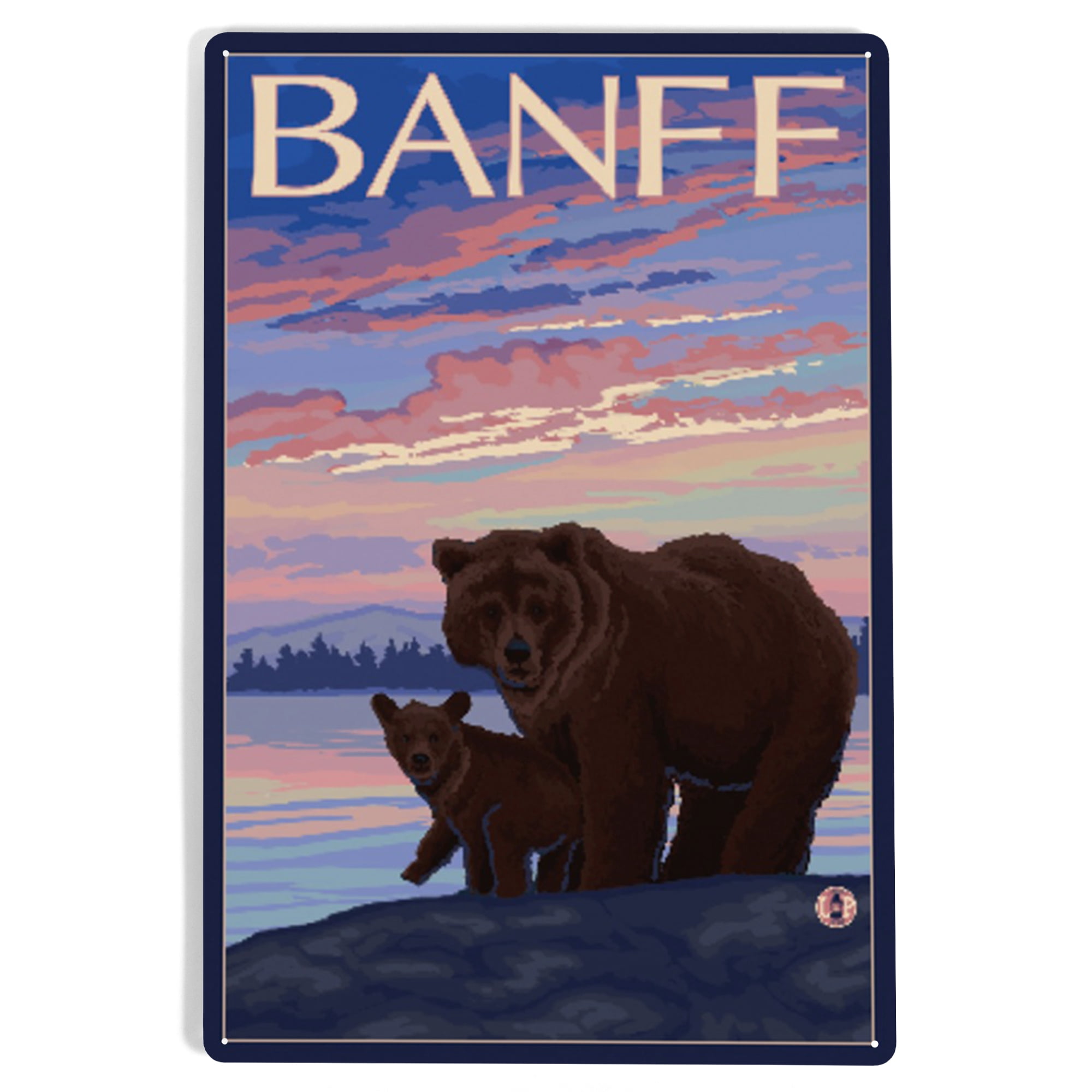 Banff, Canada, Bear and Cub (12x18 Aluminum Art, Indoor Outdoor Metal ...