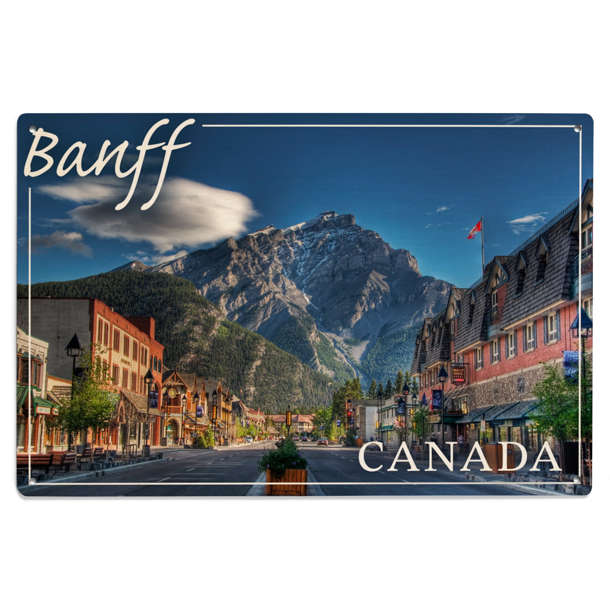 Banff, Canada, Downtown Birch Wood Wall Sign (6x9 Rustic Home Decor ...