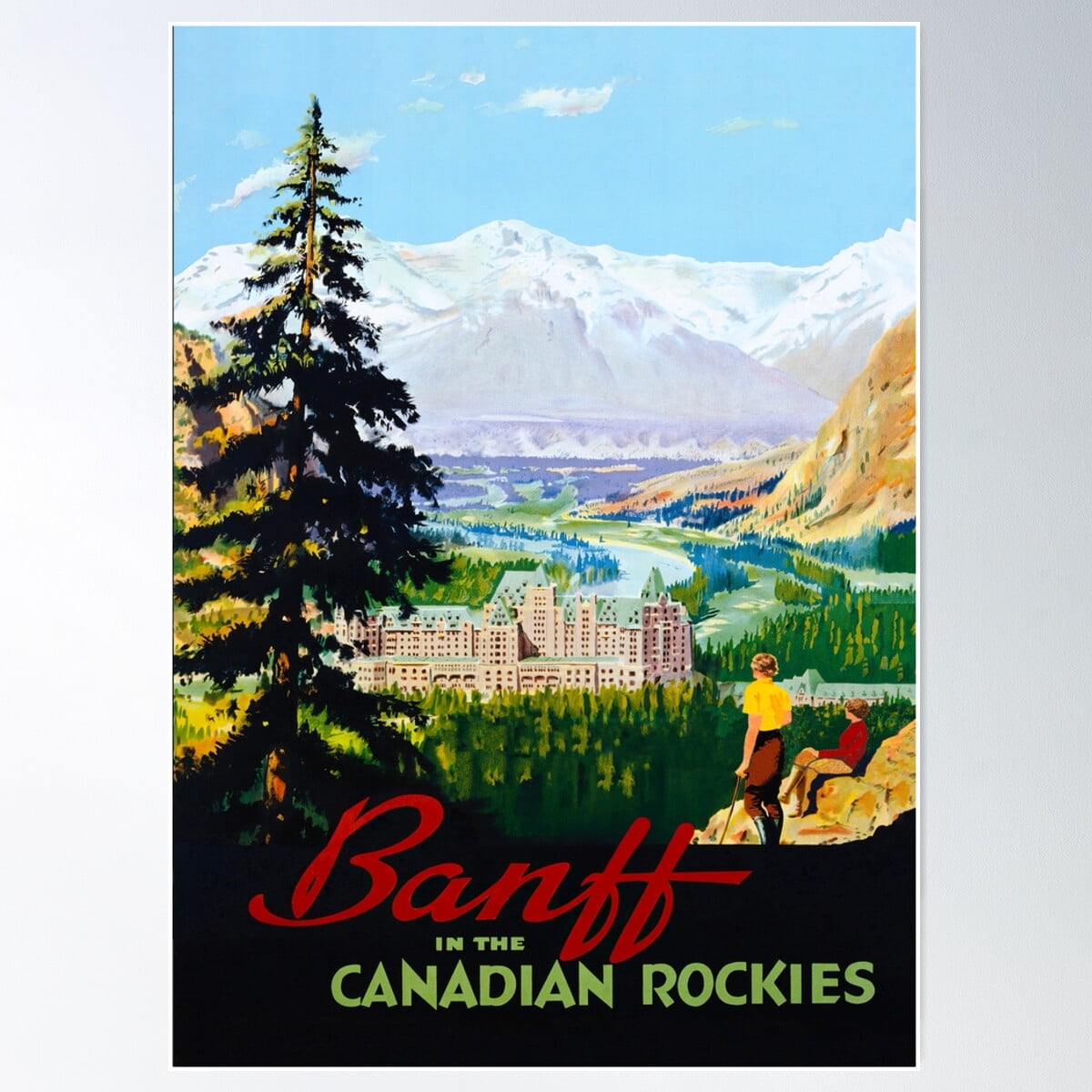 Banff Canada Vintage Travel Poster Wall Art, Modern Wall Decor For ...