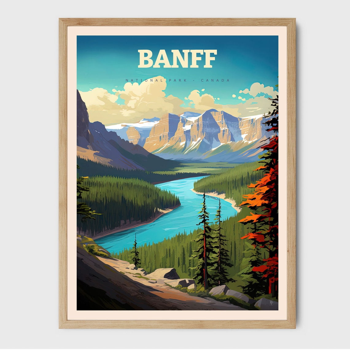 Banff National Park Art Print Travel Poster Wall Art Home Decor Banff ...