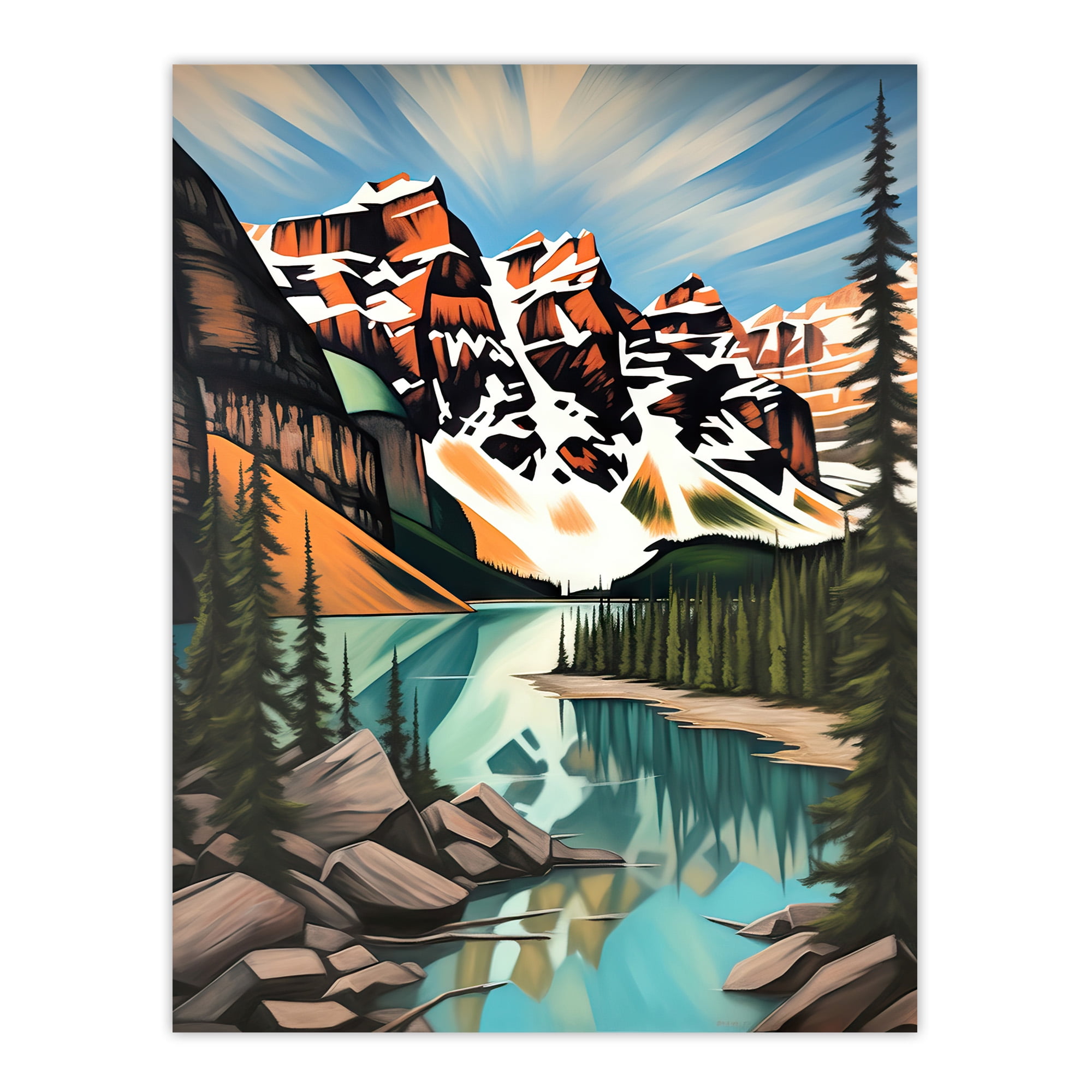 Banff National Park Artwork Turquoise Canada Moraine Glacial Lake ...