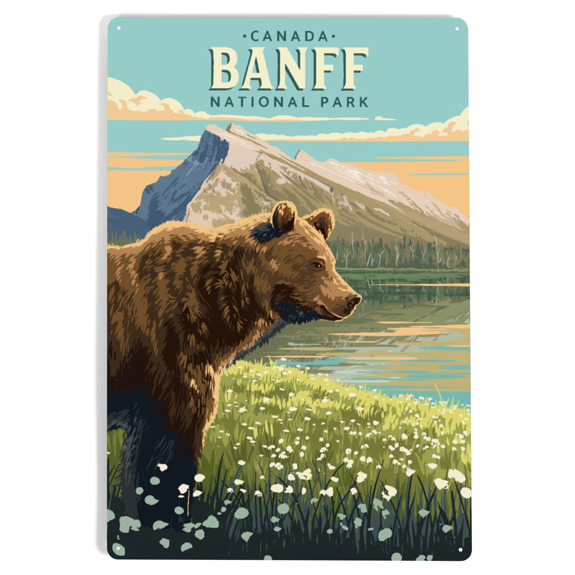 Banff National Park, Canada, Mount Rundle and Bear, Painterly (12x18 ...