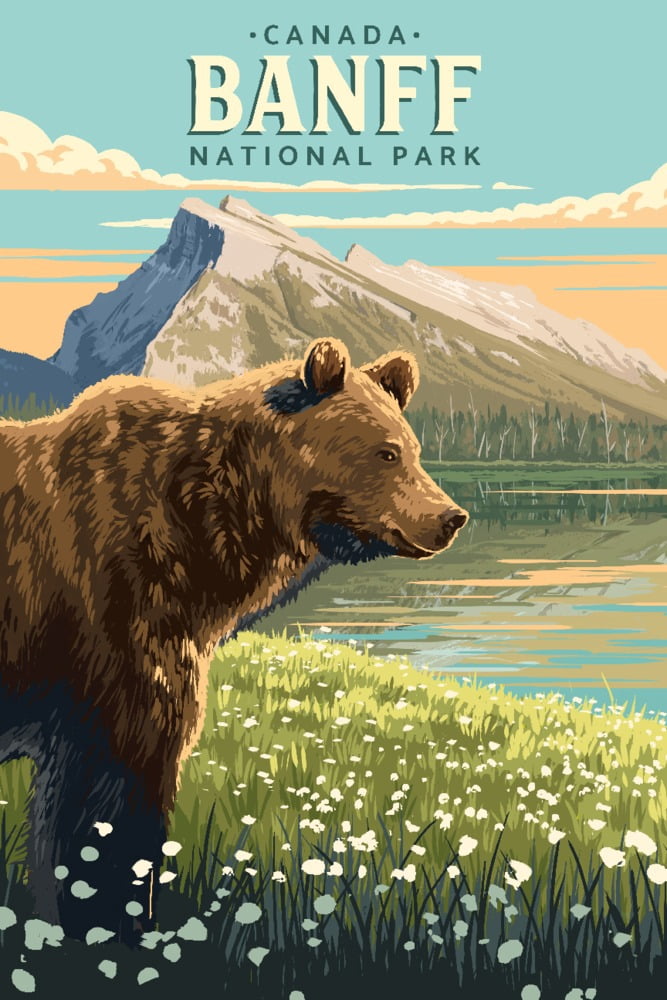 Banff National Park, Canada, Mount Rundle and Bear, Painterly (12x18 ...