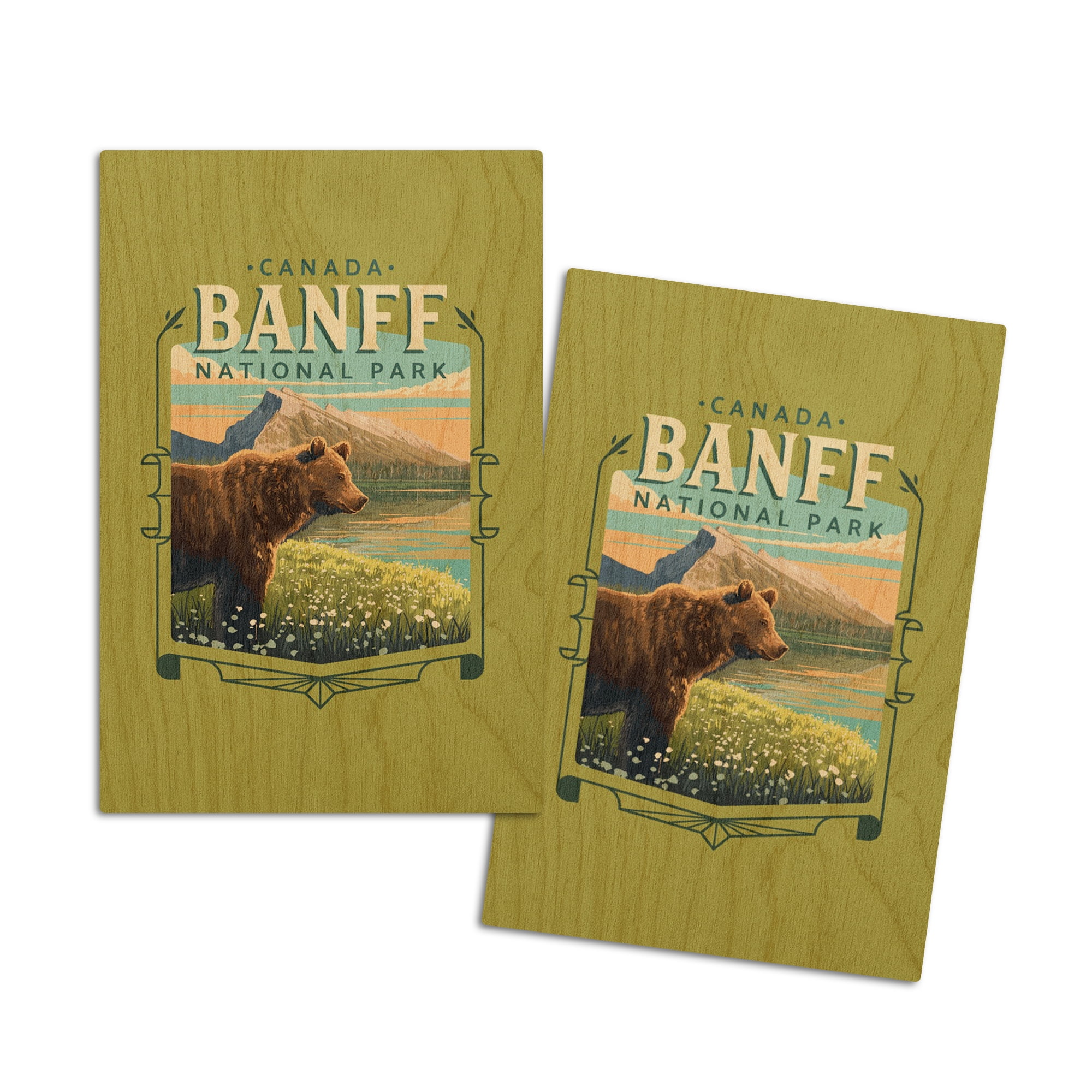 Banff National Park, Canada, Mount Rundle and Bear, Painterly, Contour ...