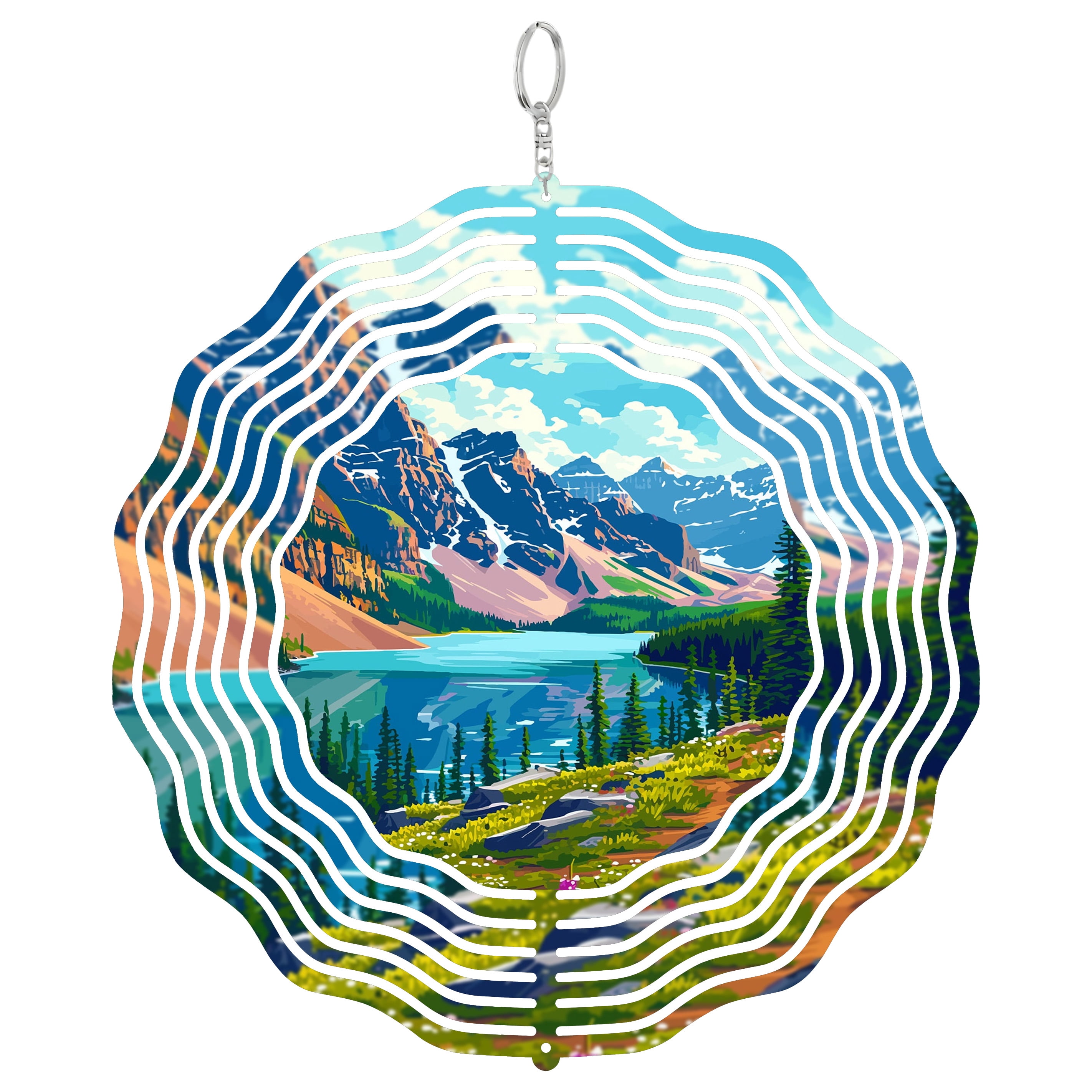 Banff National Park Canada Mountain 3D Wind Spinner Stainless Steel ...