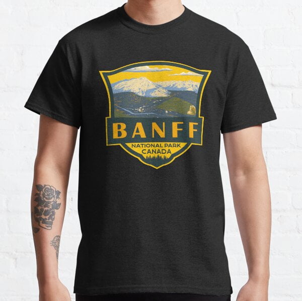 Banff National Park Illustration Retro Badge Classic T-Shirt - Walmart.com