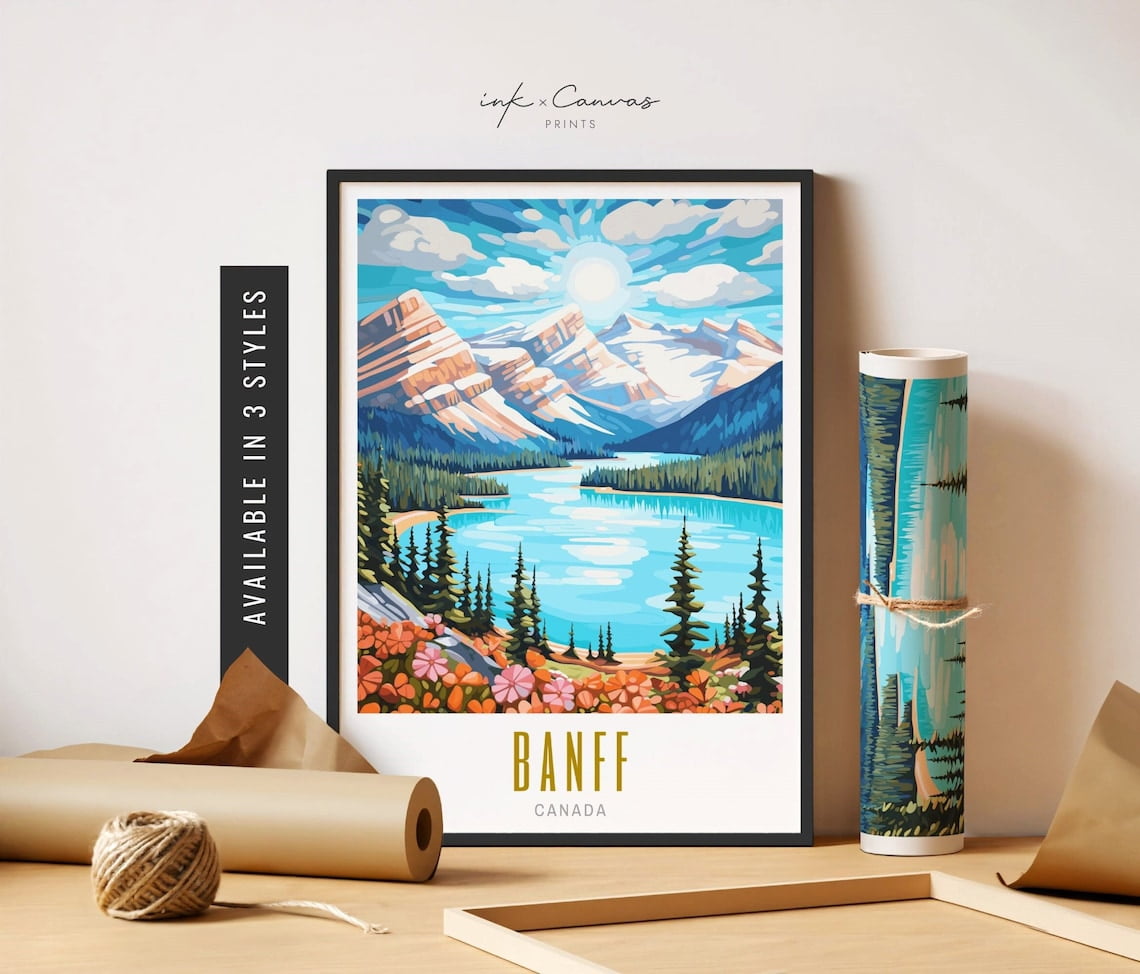 Banff National Park Poster Banff Art Poster Banff Mountain Decor Banff ...
